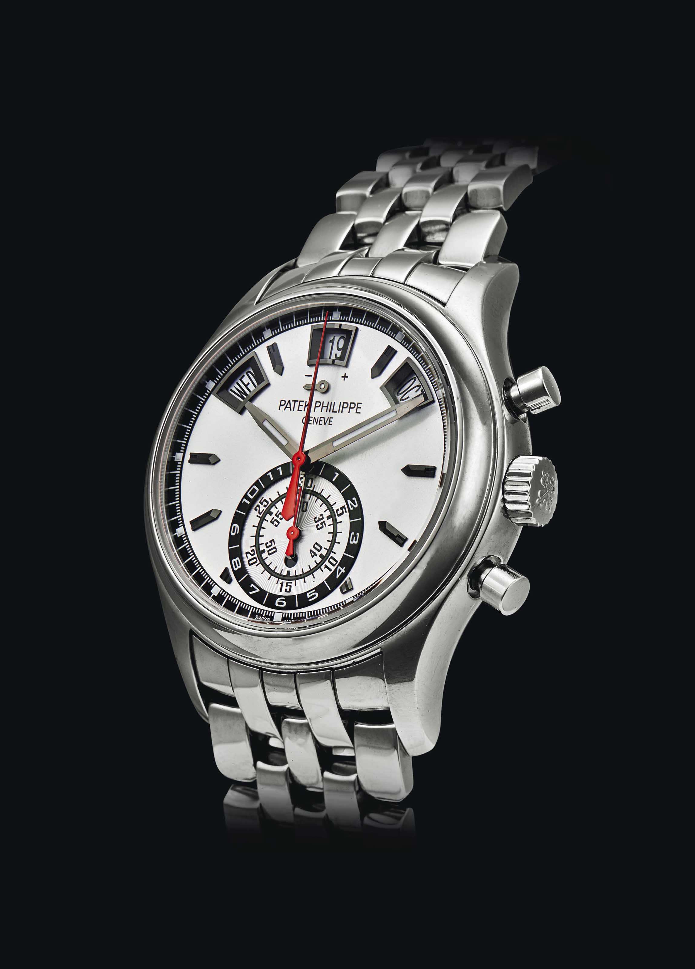 Patek Philippe A stainless steel oval automatic backwound wr ...