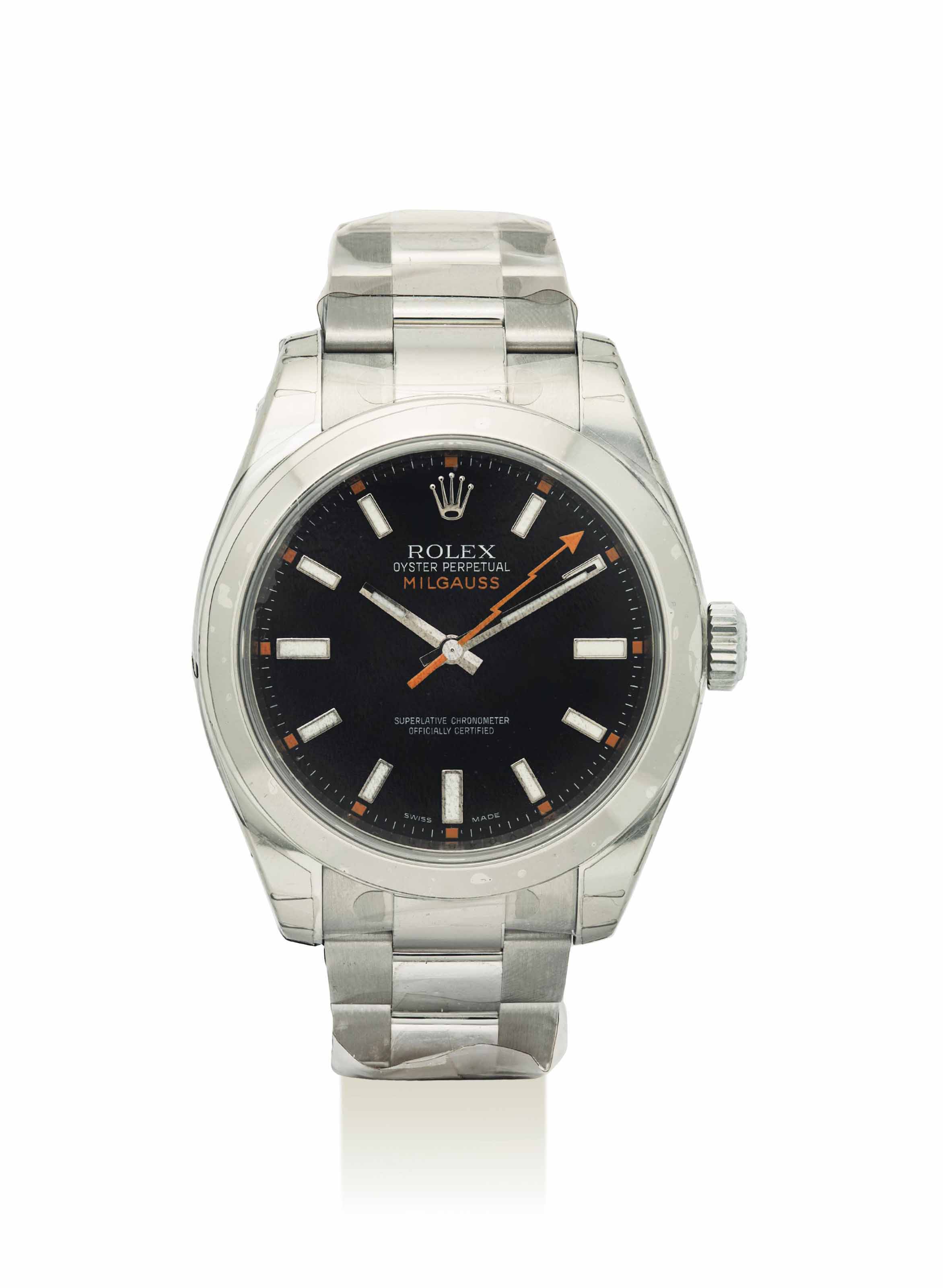ROLEX. A STAINLESS STEEL AUTOMATIC ANTIMAGNETIC WRISTWATCH WITH SWEEP ...