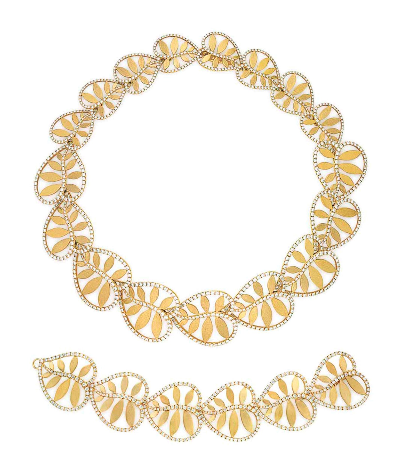 A SET OF GOLD AND DIAMOND ‘PALM’ JEWELRY, BY PALOMA PICASSO, TIFFANY ...