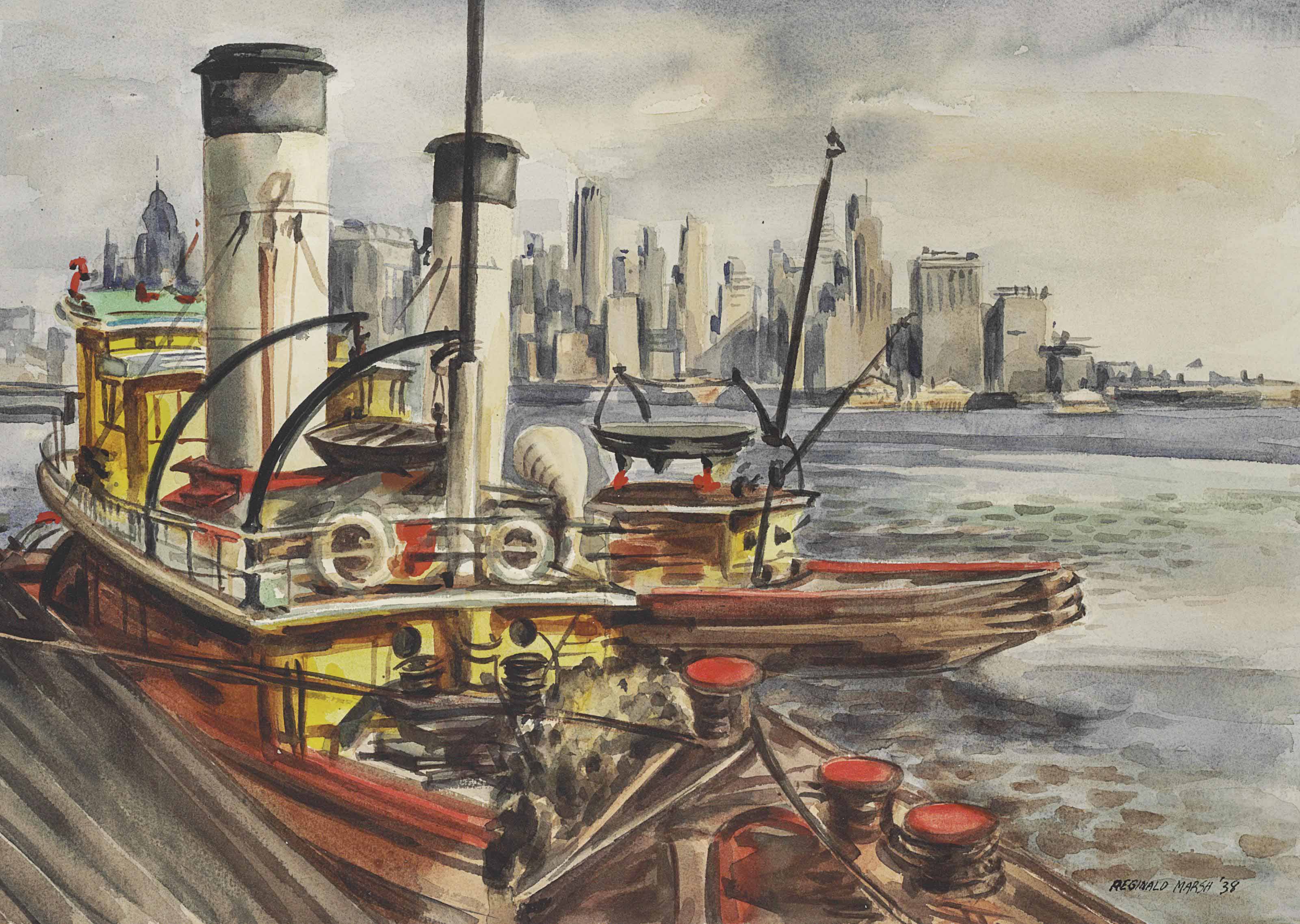 REGINALD MARSH (1898-1954), Tug Boats, New York | Christie’s