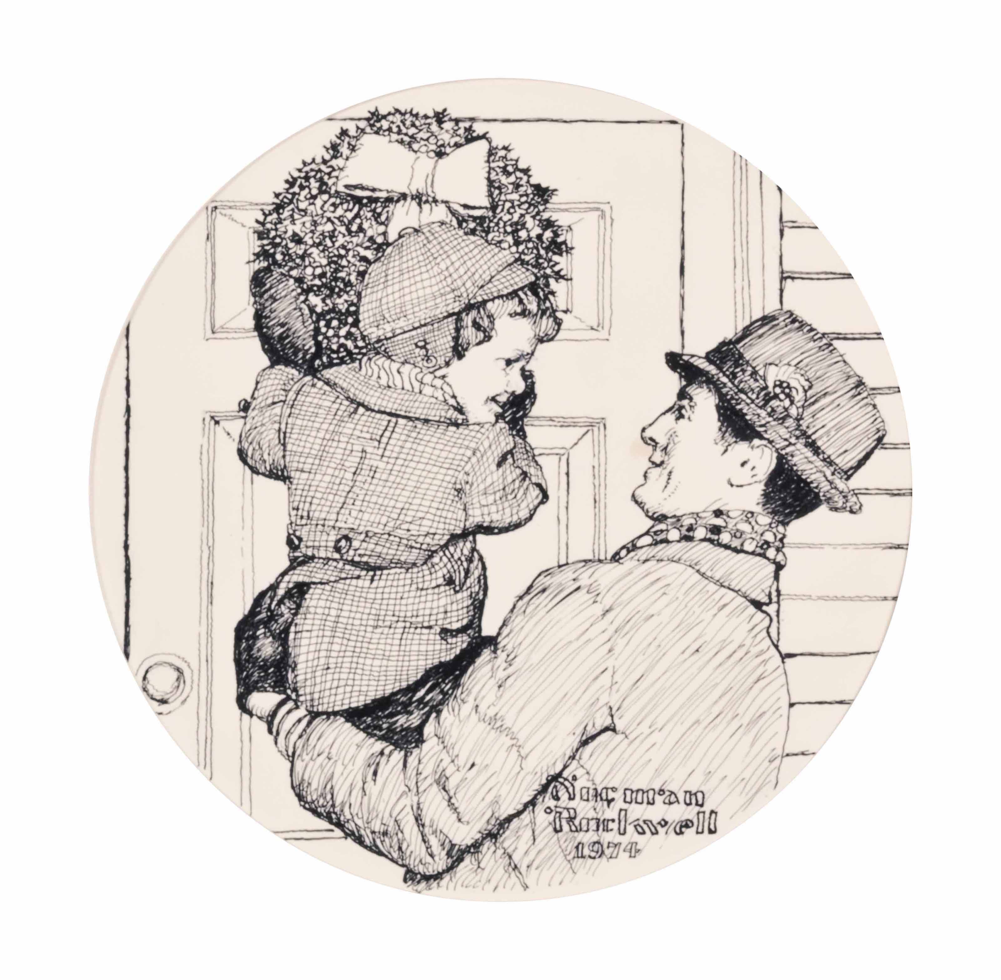 NORMAN ROCKWELL (1894-1978), Father and Son Hanging the Wreath | Christie’s
