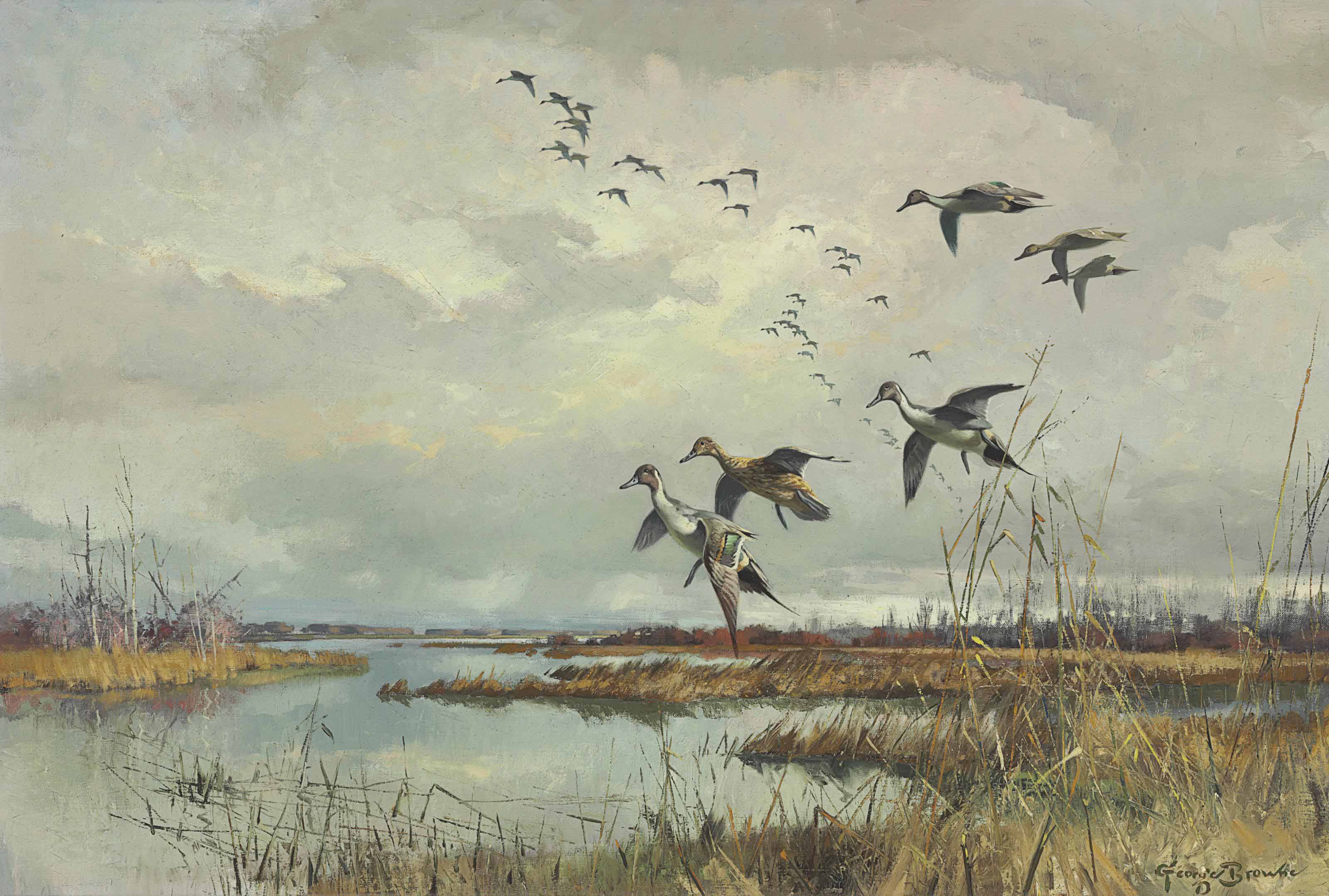 GEORGE BROWNE (1918-1958), Autumn Afternoon--Pintails | Christie’s