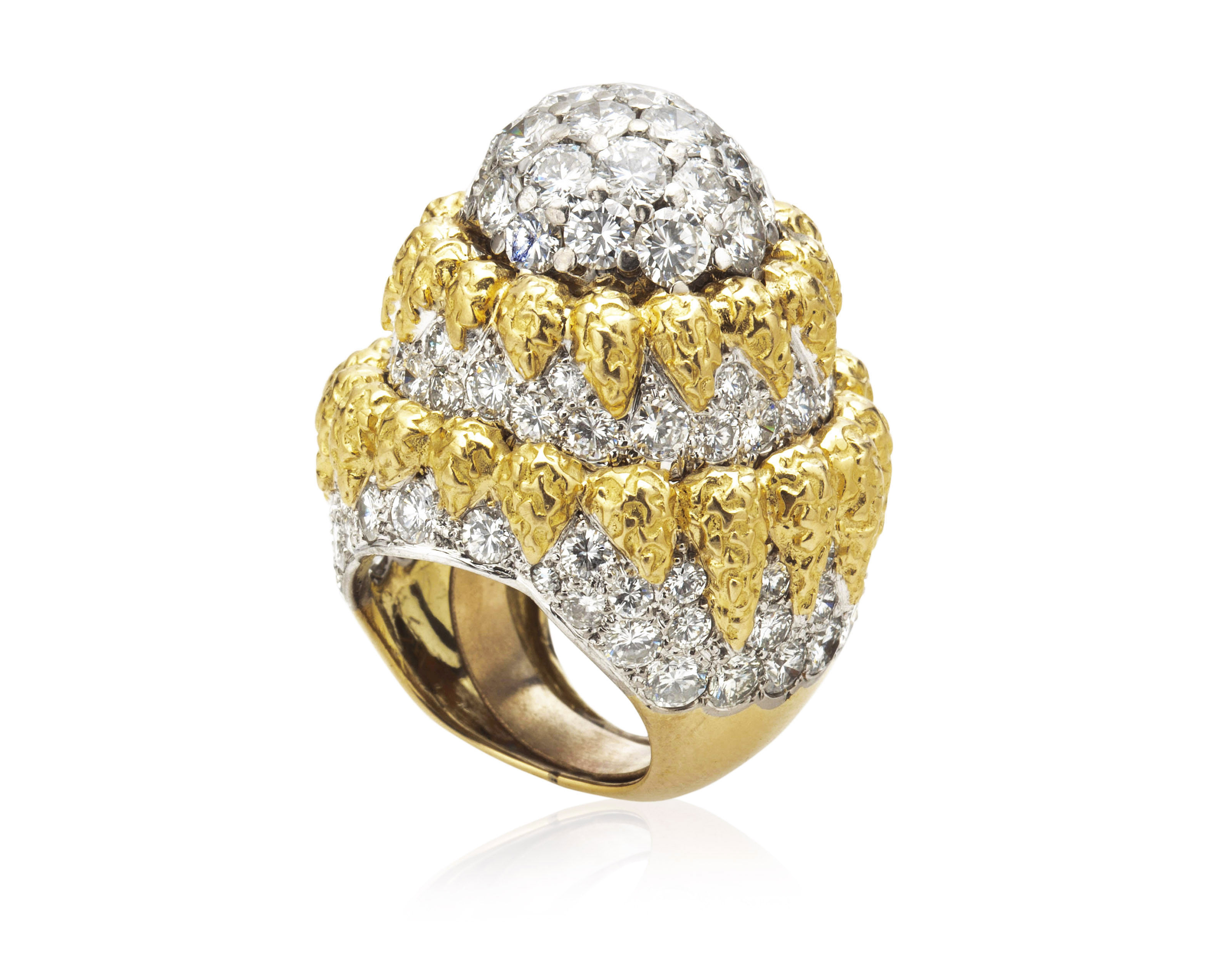 DIAMOND AND TEXTURED GOLD RING, | Christie’s