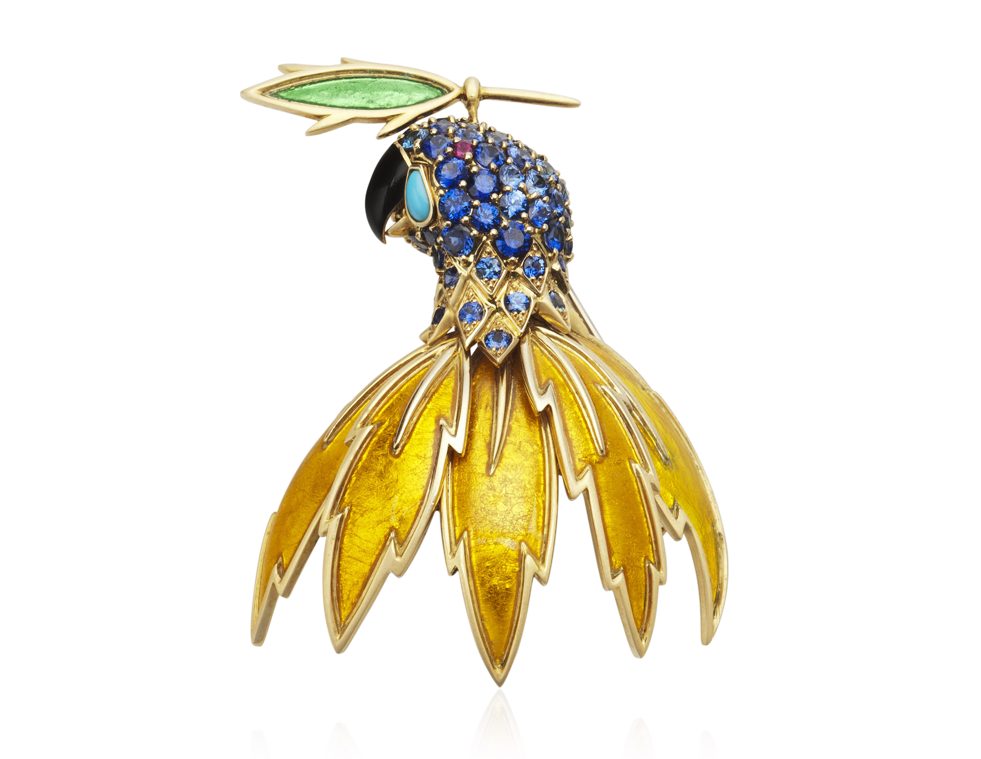 TIFFANY & CO. SCHLUMBERGER ENAMEL AND GEM SET PARROT BROOCH, | Christie’s