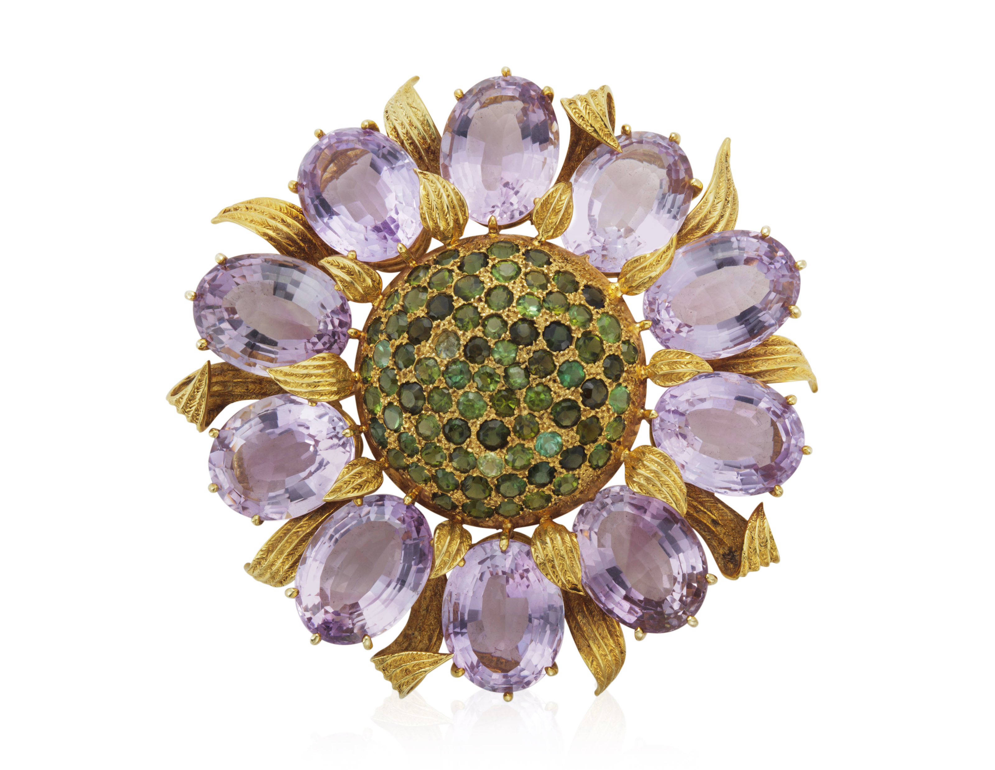 MULTI GEM STONE FLORAL BROOCH, | Christie’s