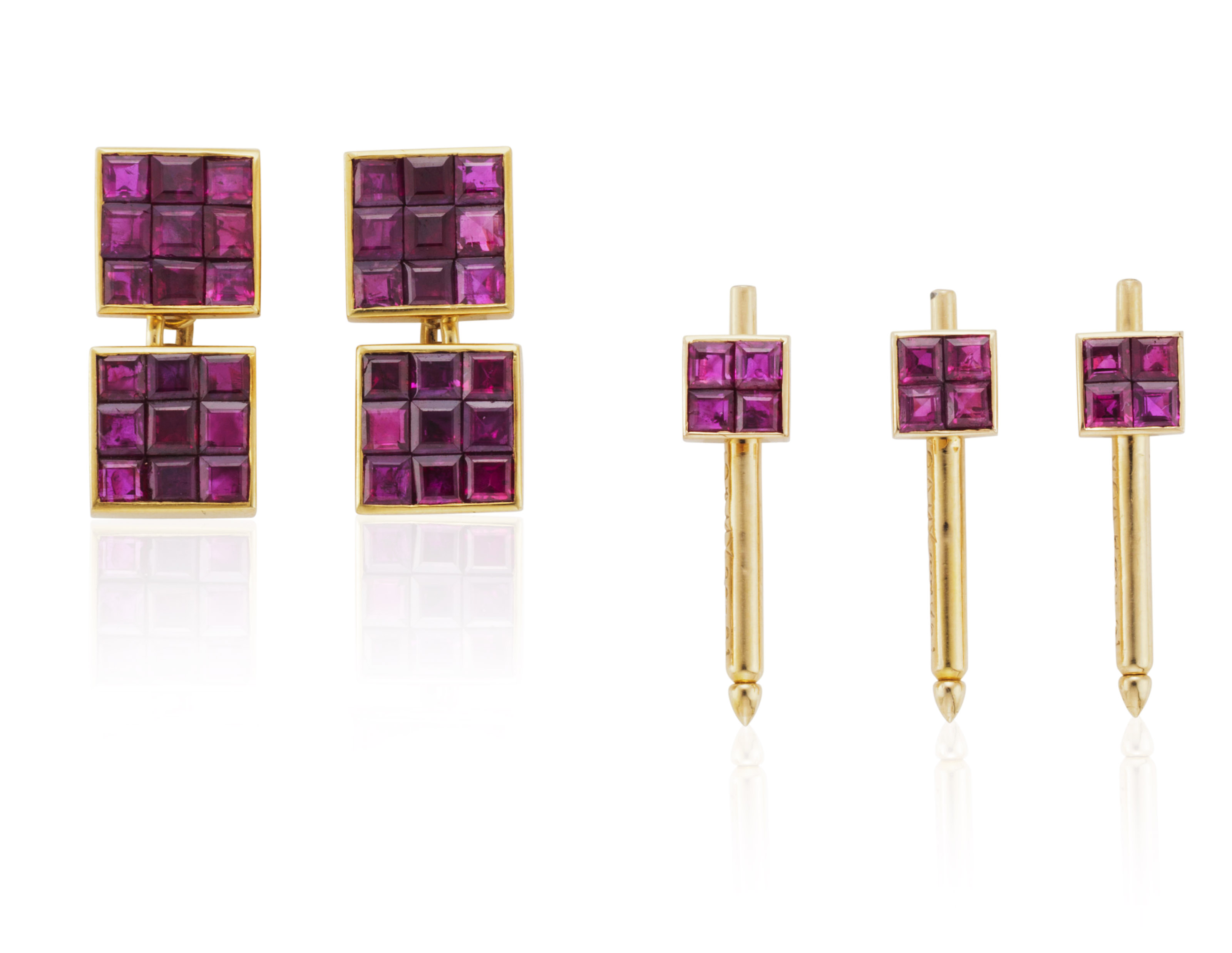 VAN CLEEF & ARPELS MYSTERY SET RUBY AND GOLD DRESS SET, | Christie’s