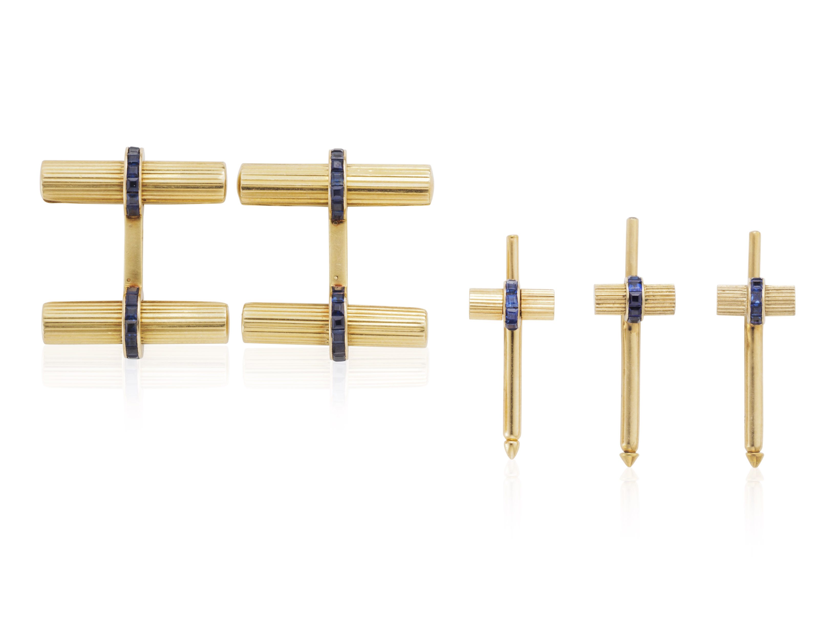 VAN CLEEF & ARPELS SAPPHIRE AND GOLD DRESS SET, | Christie’s