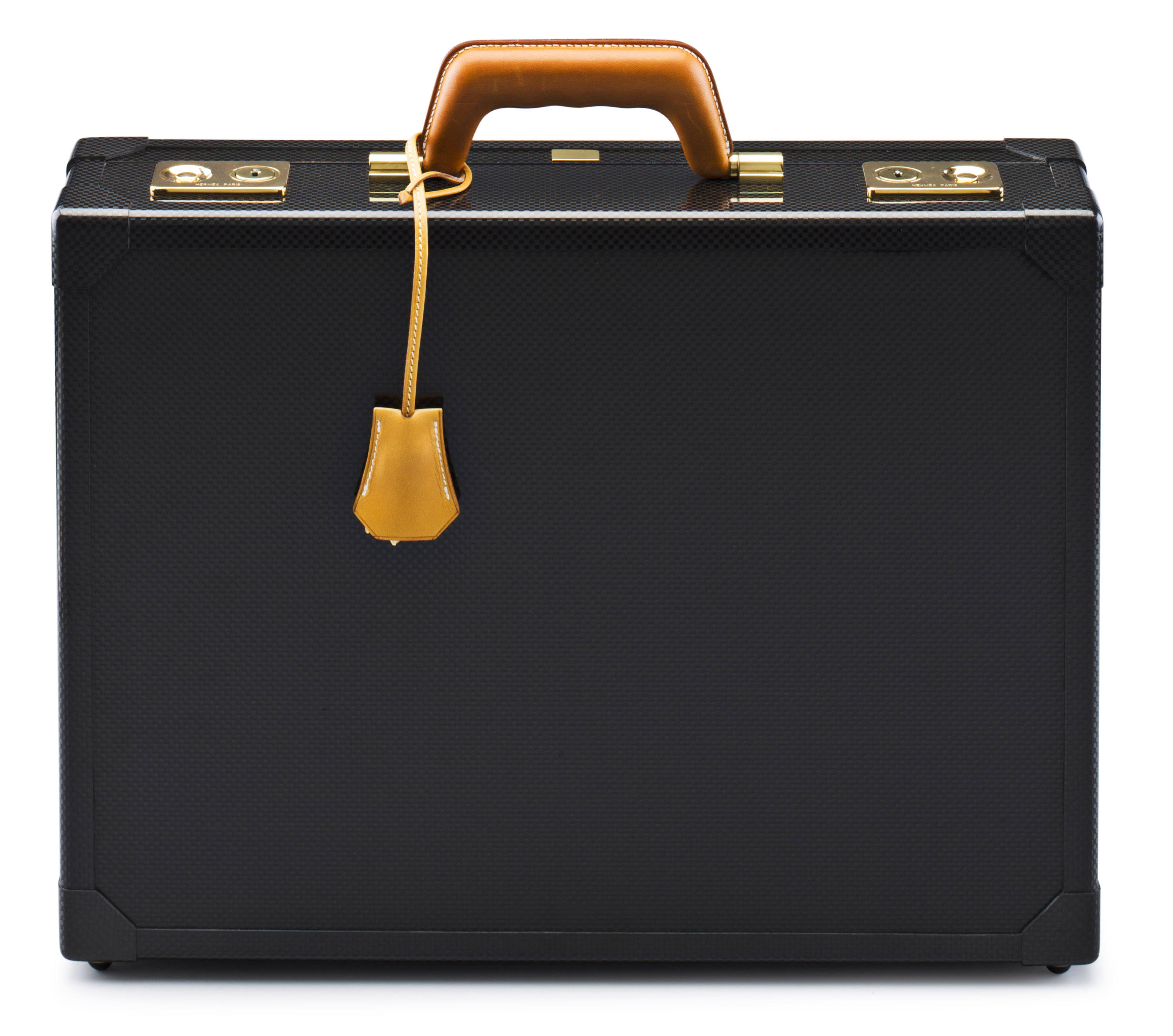 A LIMITED EDITION 42CM CARBON FIBER & VACHE NATURELLE BRIEFCASE, HERMÈS ...