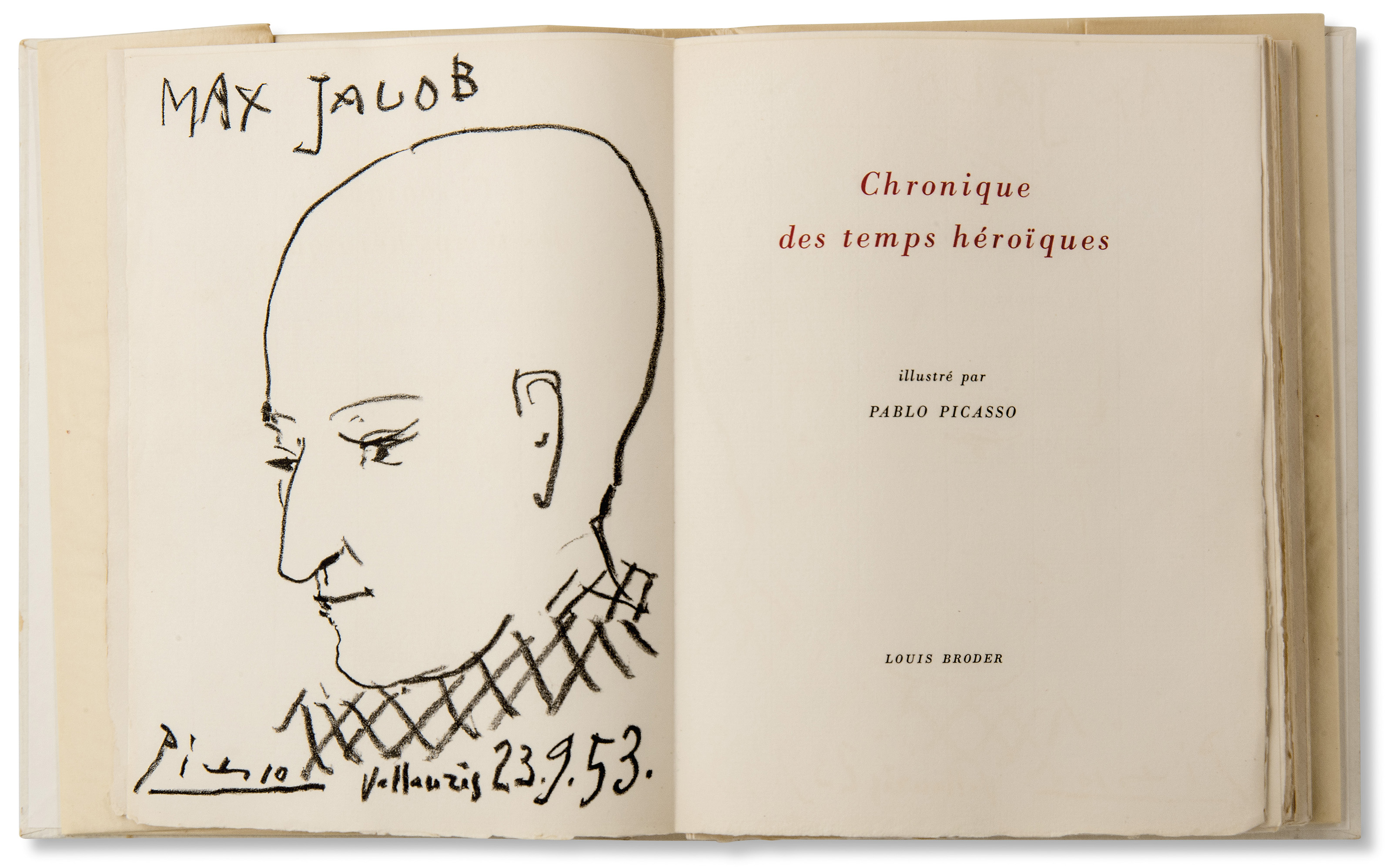 PABLO PICASSO (1881-1973), Max Jacob, Chronique des temps héroïques ...