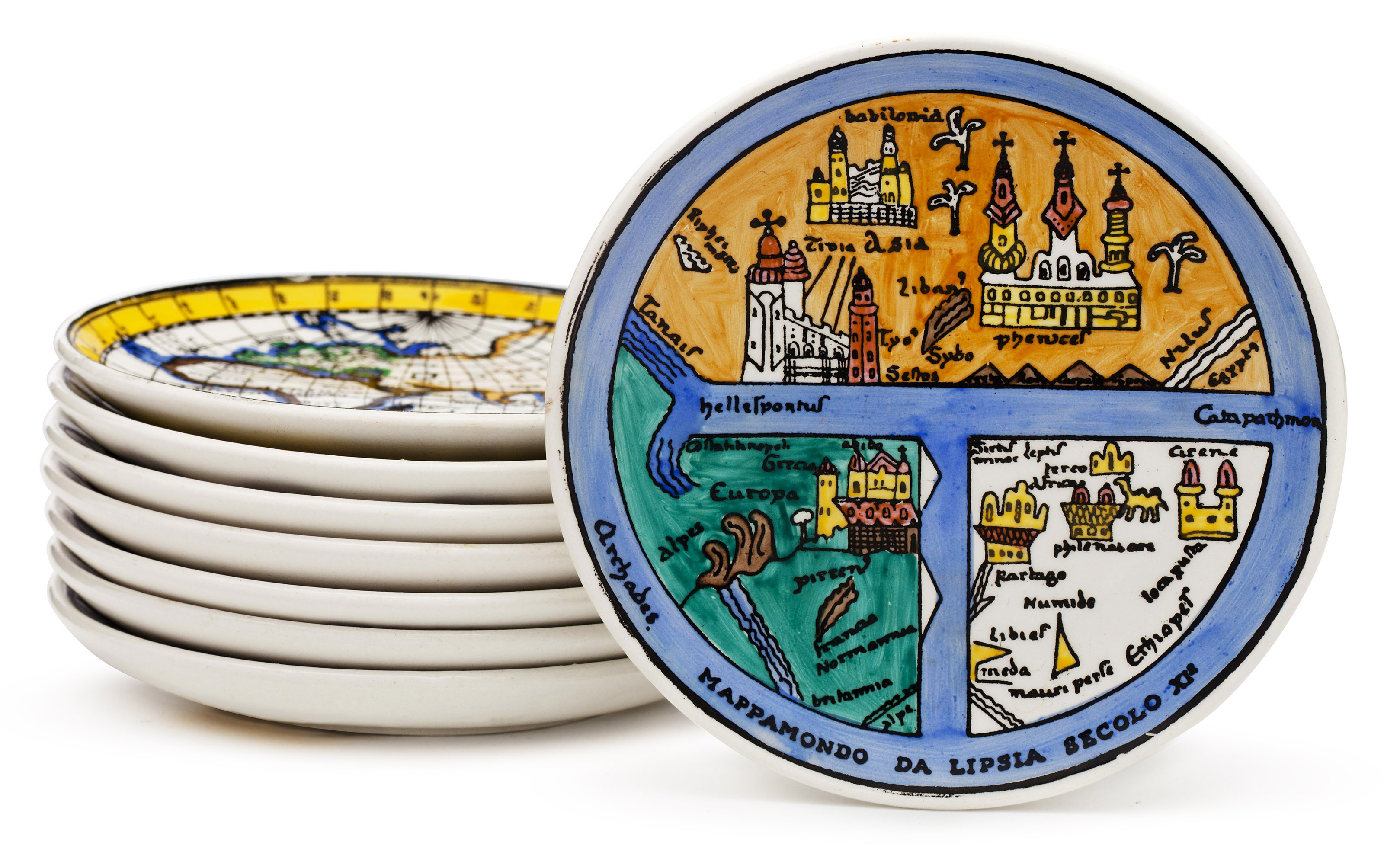 PIERO FORNASETTI (1913-1988), A SET OF EIGHT 'ANTICHI PLANISFERI ...