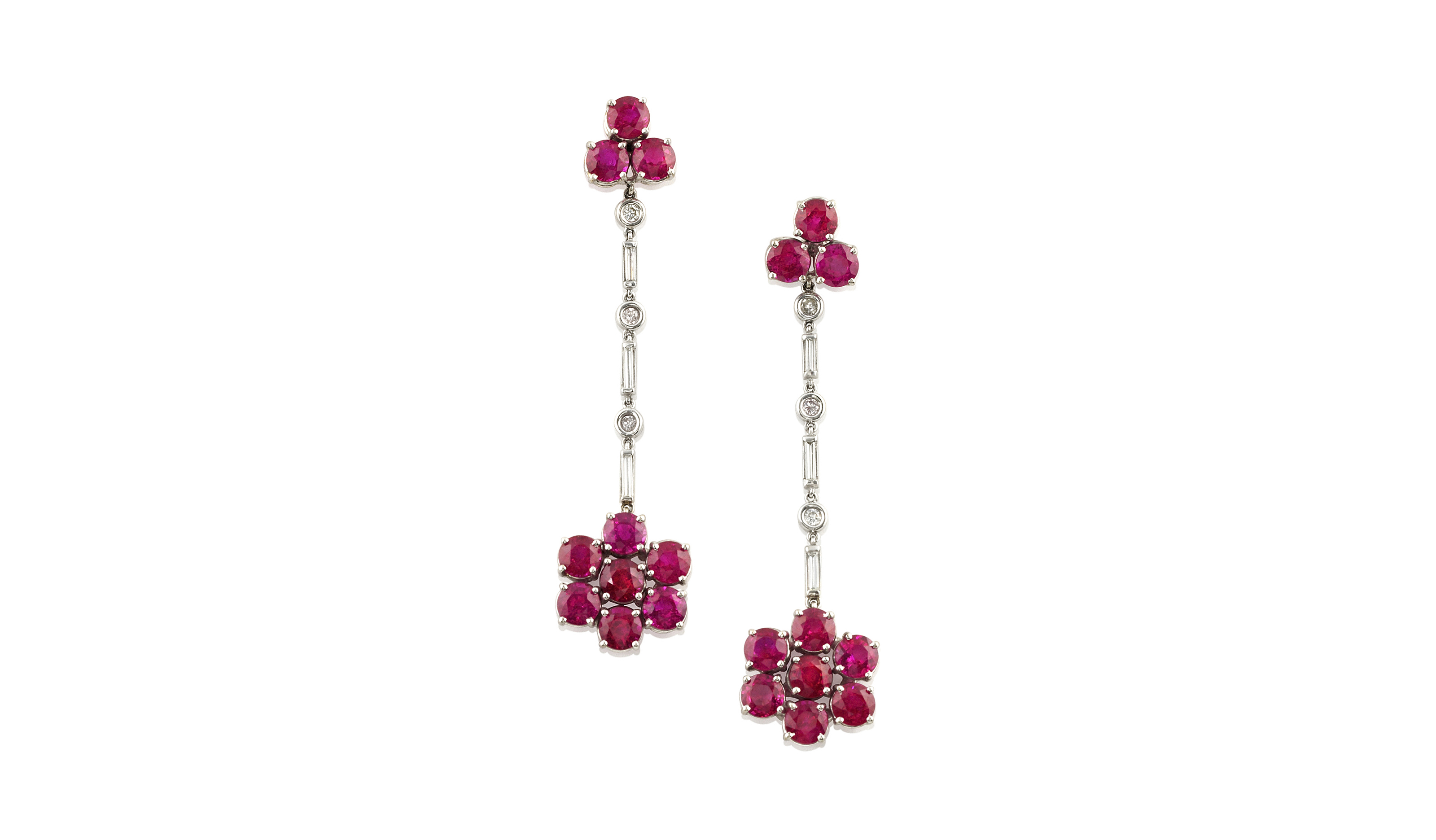 RUBY AND DIAMOND PENDENT EARRINGS, | Christie’s