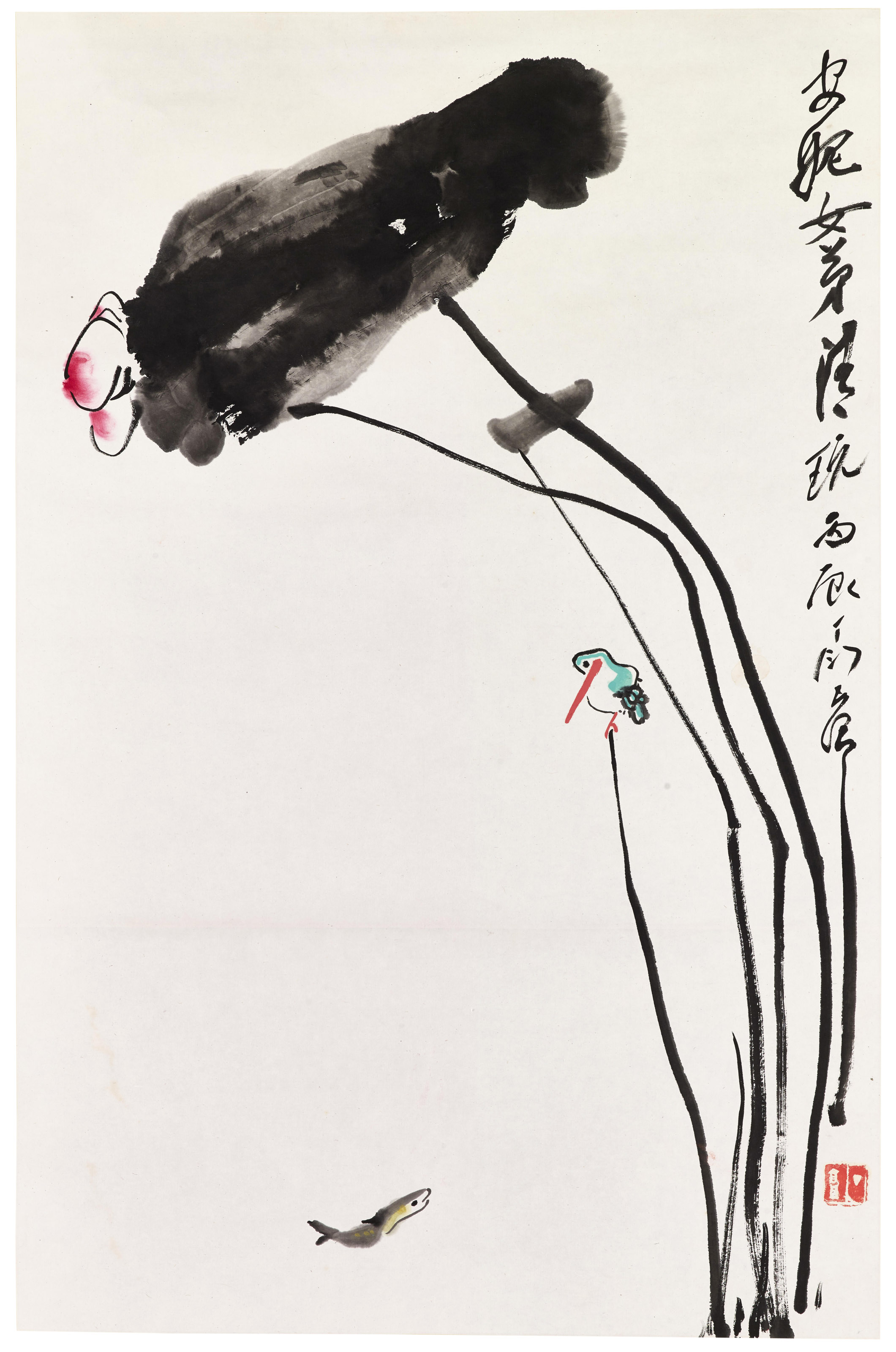 DING YANYONG (CHINA, 1902-1978), LOTUS, BIRD AND FISH | Christie’s