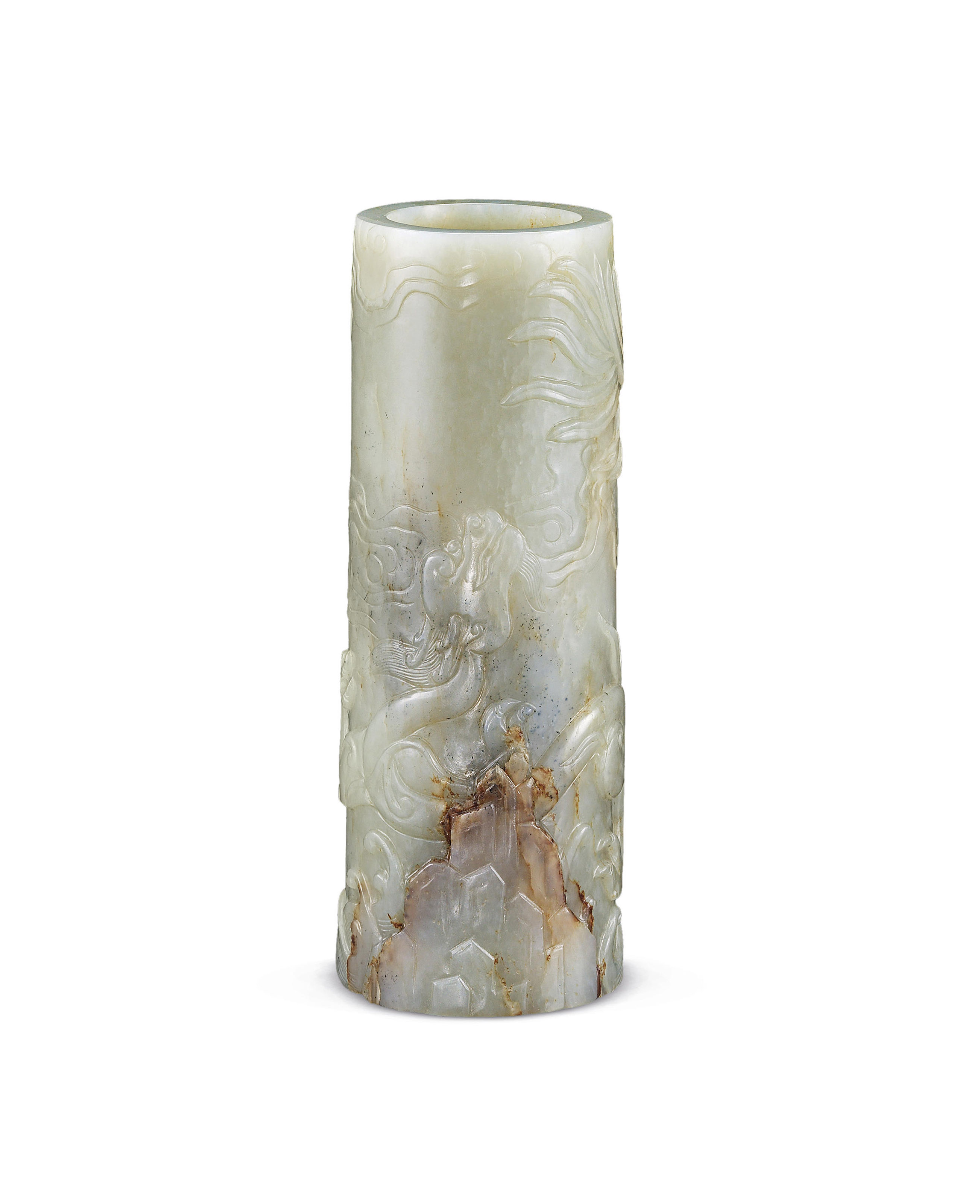A PALE CELADON JADE POEM CONTAINER, CHINA, MING DYNASTY (1368-1644 ...