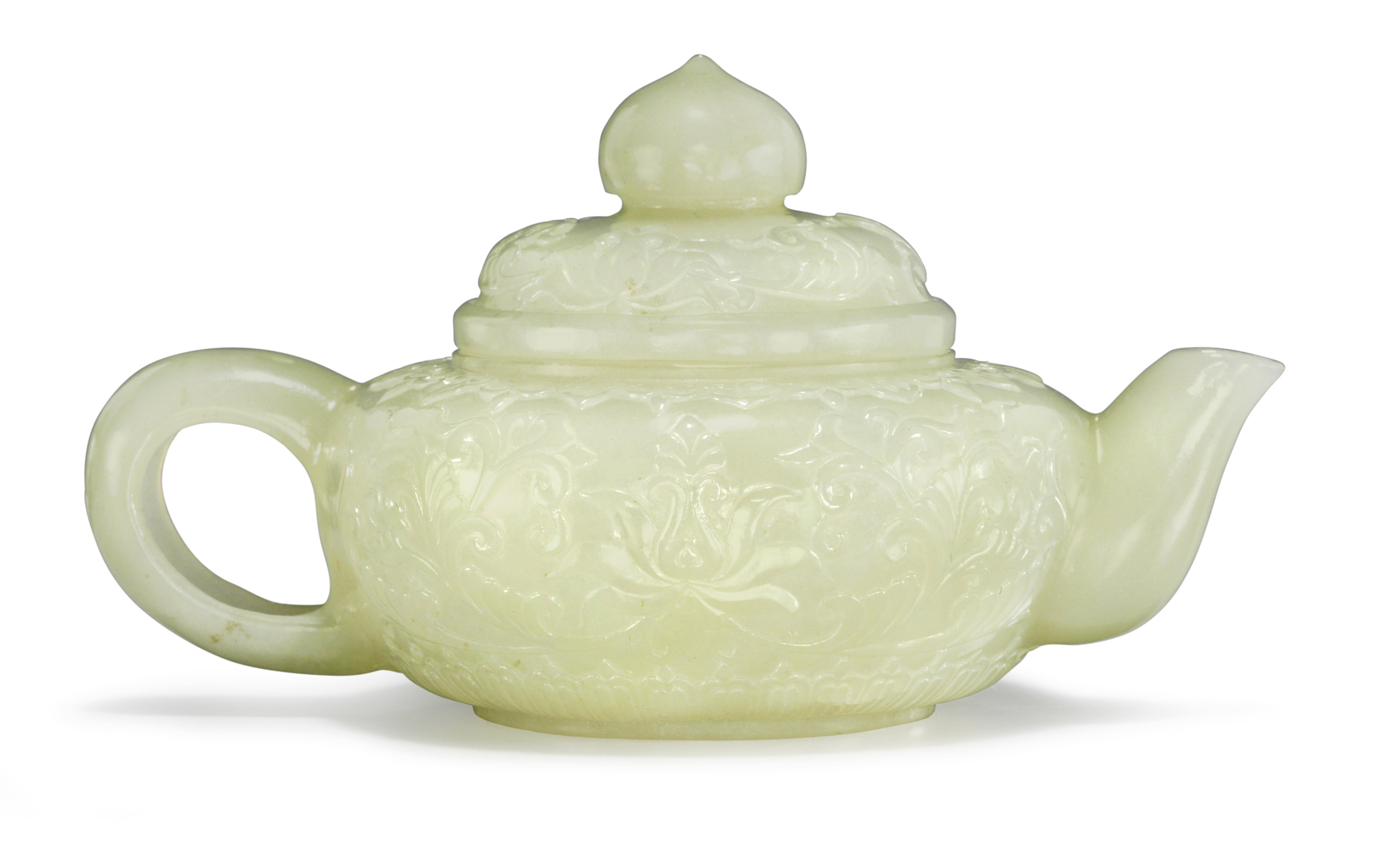 A GREENISH-WHITE JADE TEAPOT AND COVER, CHINA, 20TH CENTURY | Christie’s