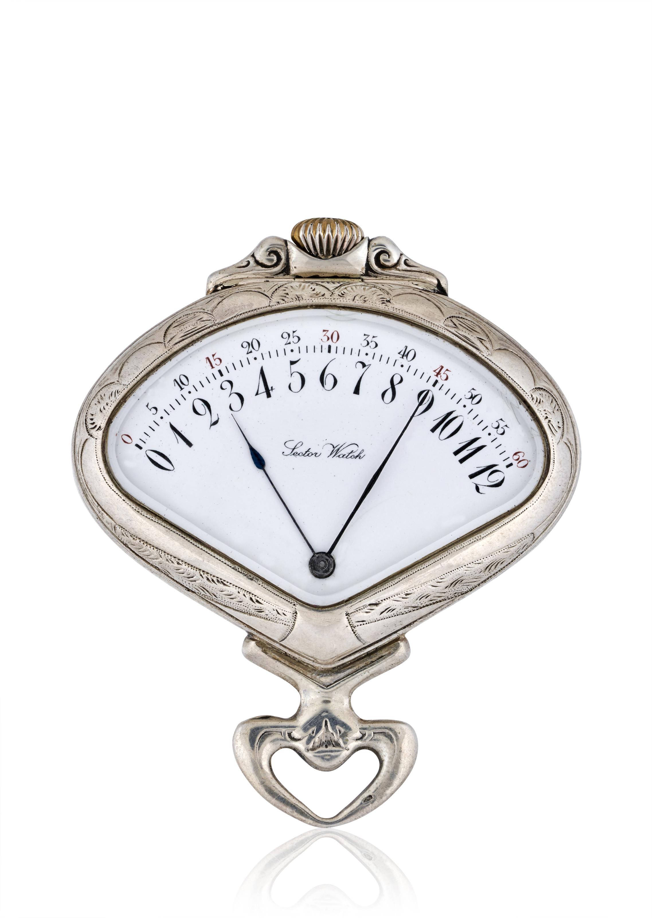 SECTOR WATCH / RECORD WATCH CO. FAN-FORM, OPEN FACE POCKET WATCH ...