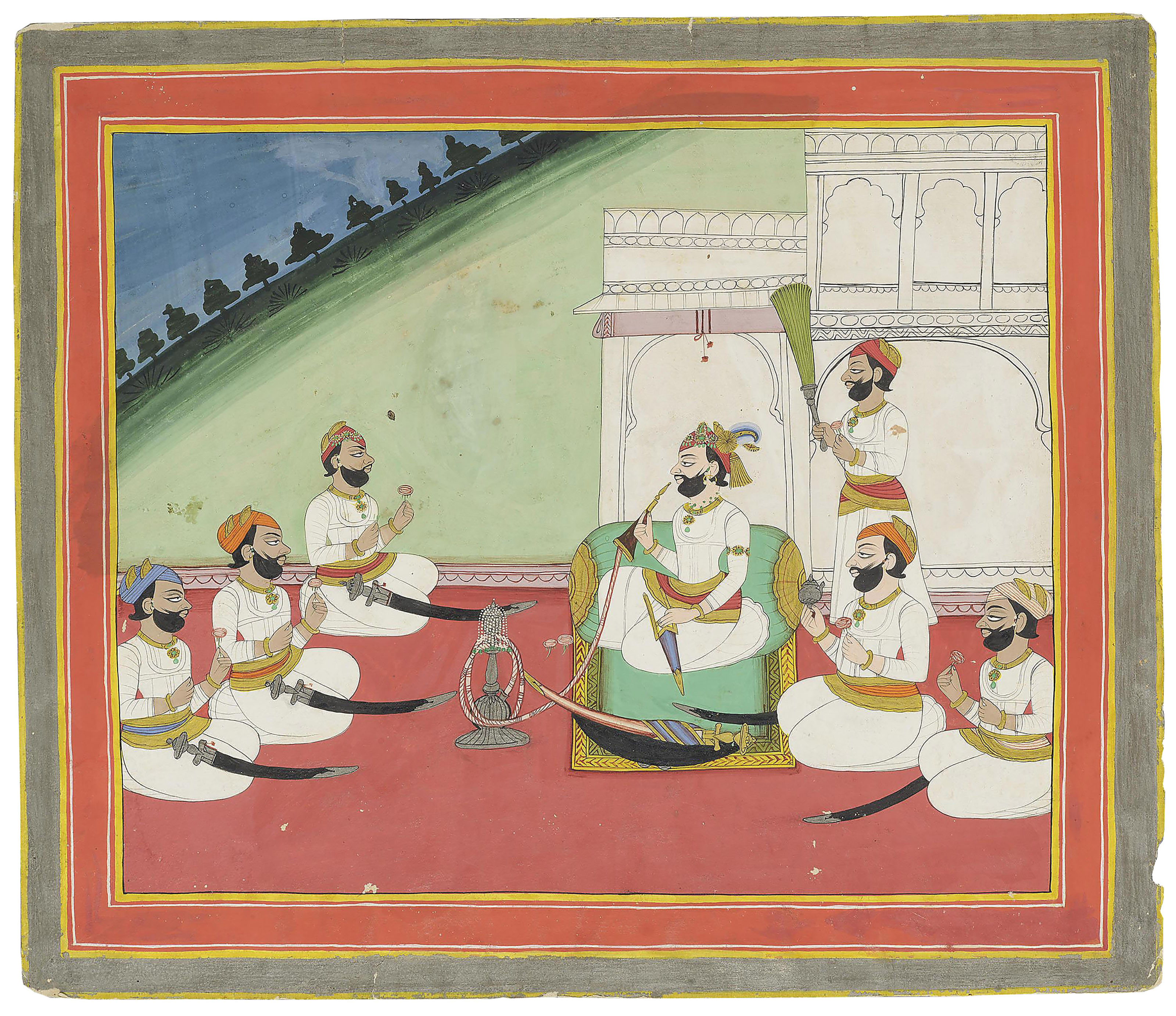 A RAJA IN DURBAR, JODHPUR, RAJASTHAN, NORTH INDIA, EARLY 19TH CENTURY ...