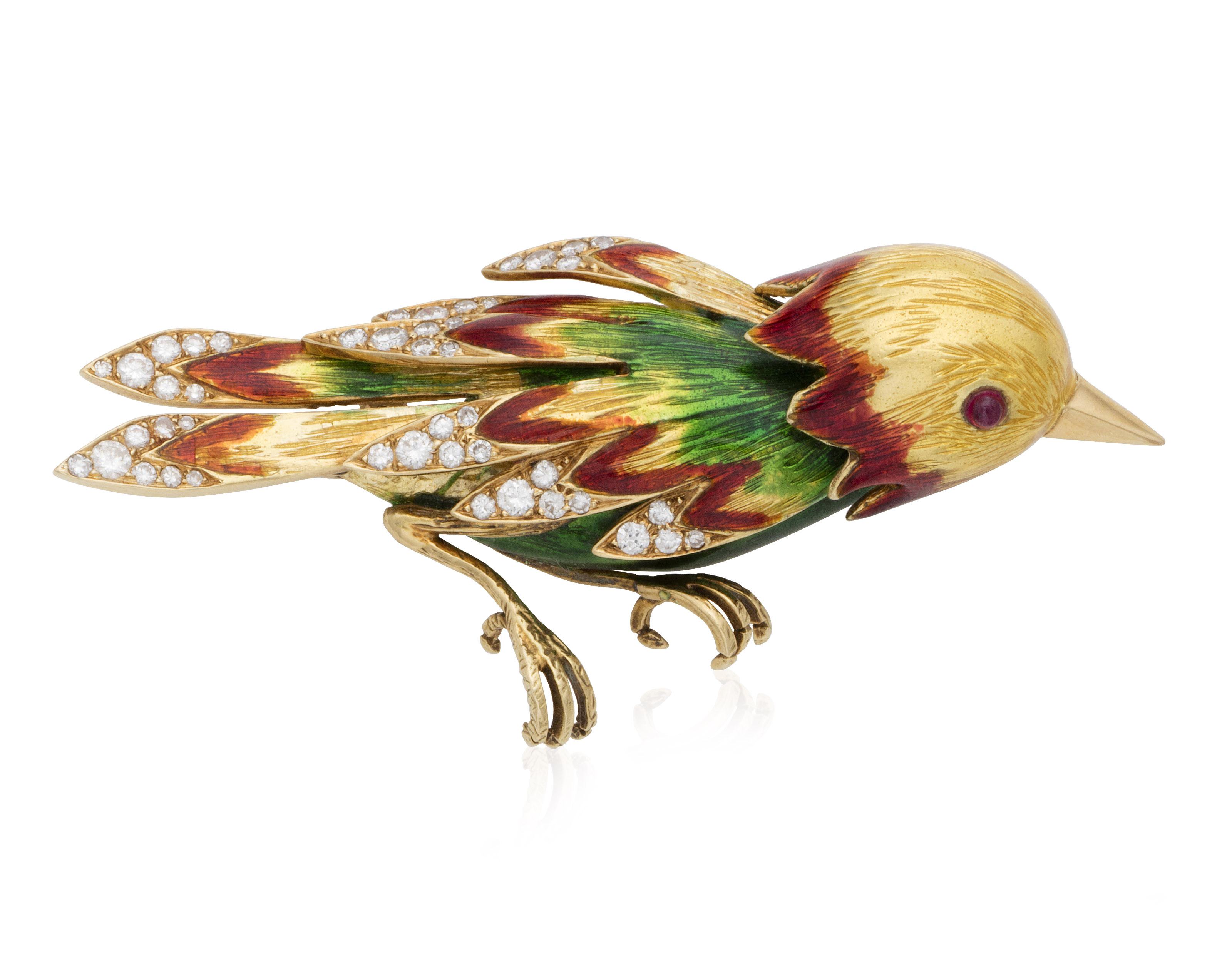 ENAMEL AND DIAMOND BIRD BROOCH, | Christie’s