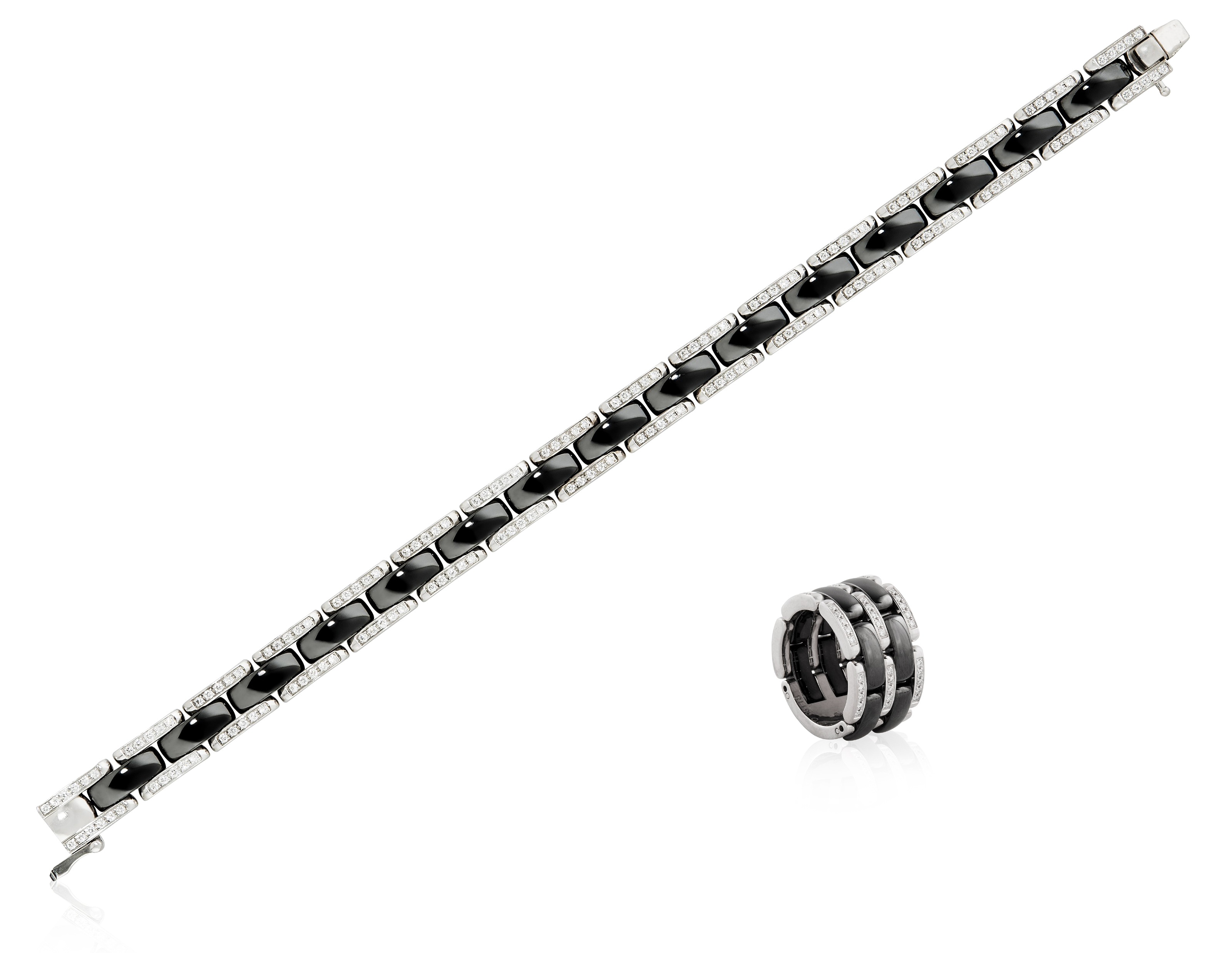 CHANEL 'ULTRA' CERAMIC DIAMOND AND GOLD BRACELET AND RING, | Christie’s