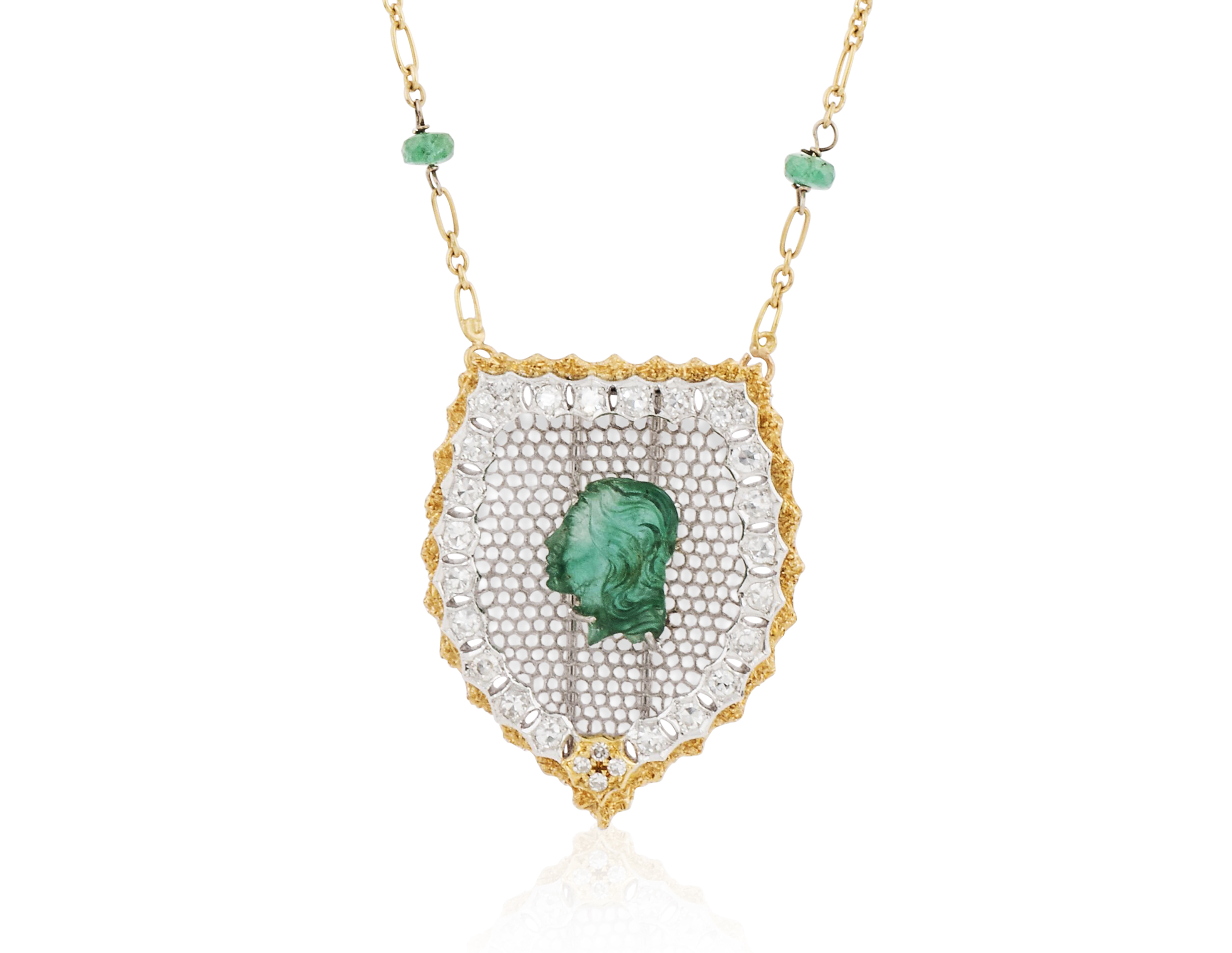 BUCCELLATI EMERALD AND DIAMOND PENDANT, | Christie’s