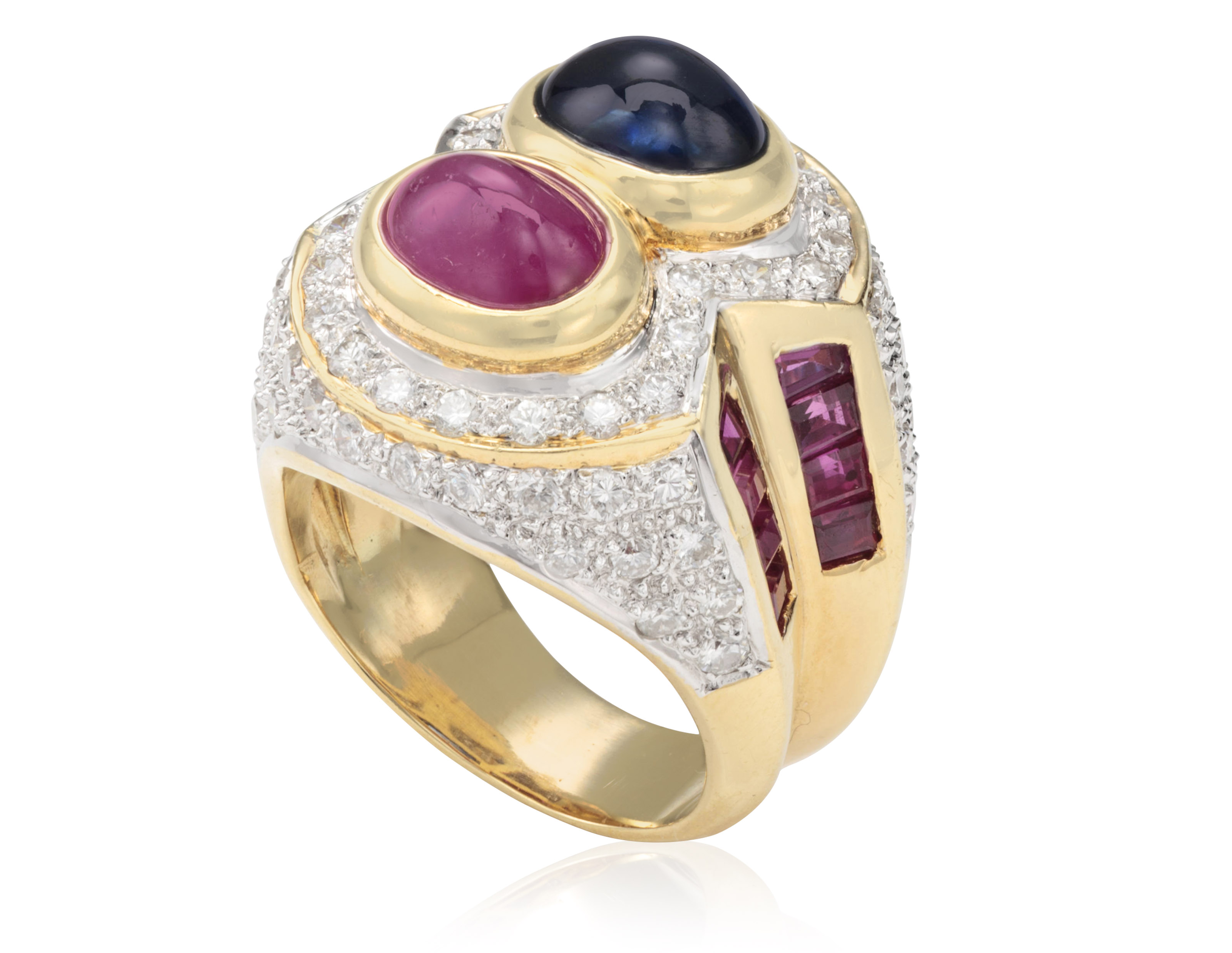 DIAMOND, RUBY AND SAPPHIRE RING, | Christie’s