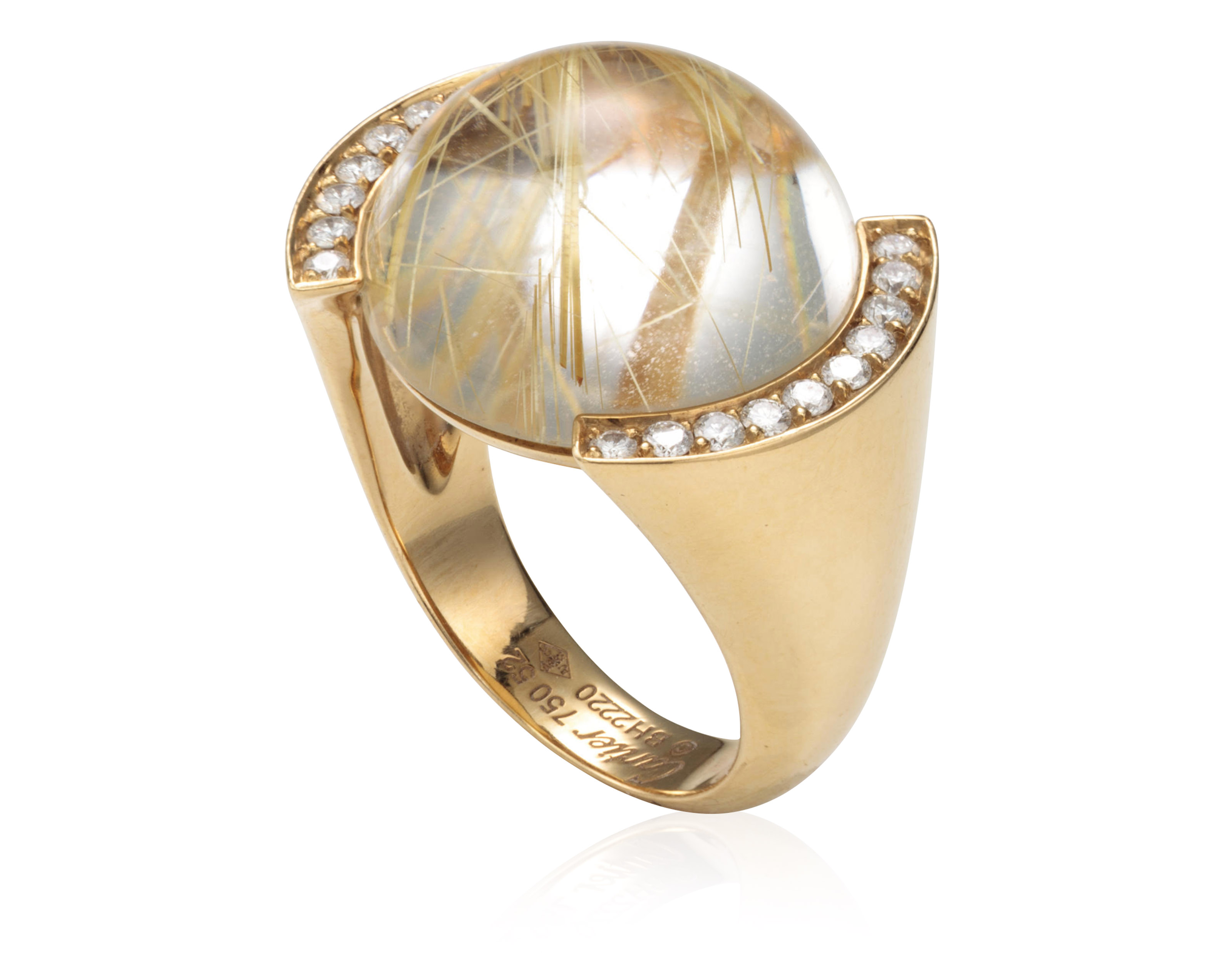 CARTIER RUTILATED QUARTZ AND DIAMOND RING, | Christie’s