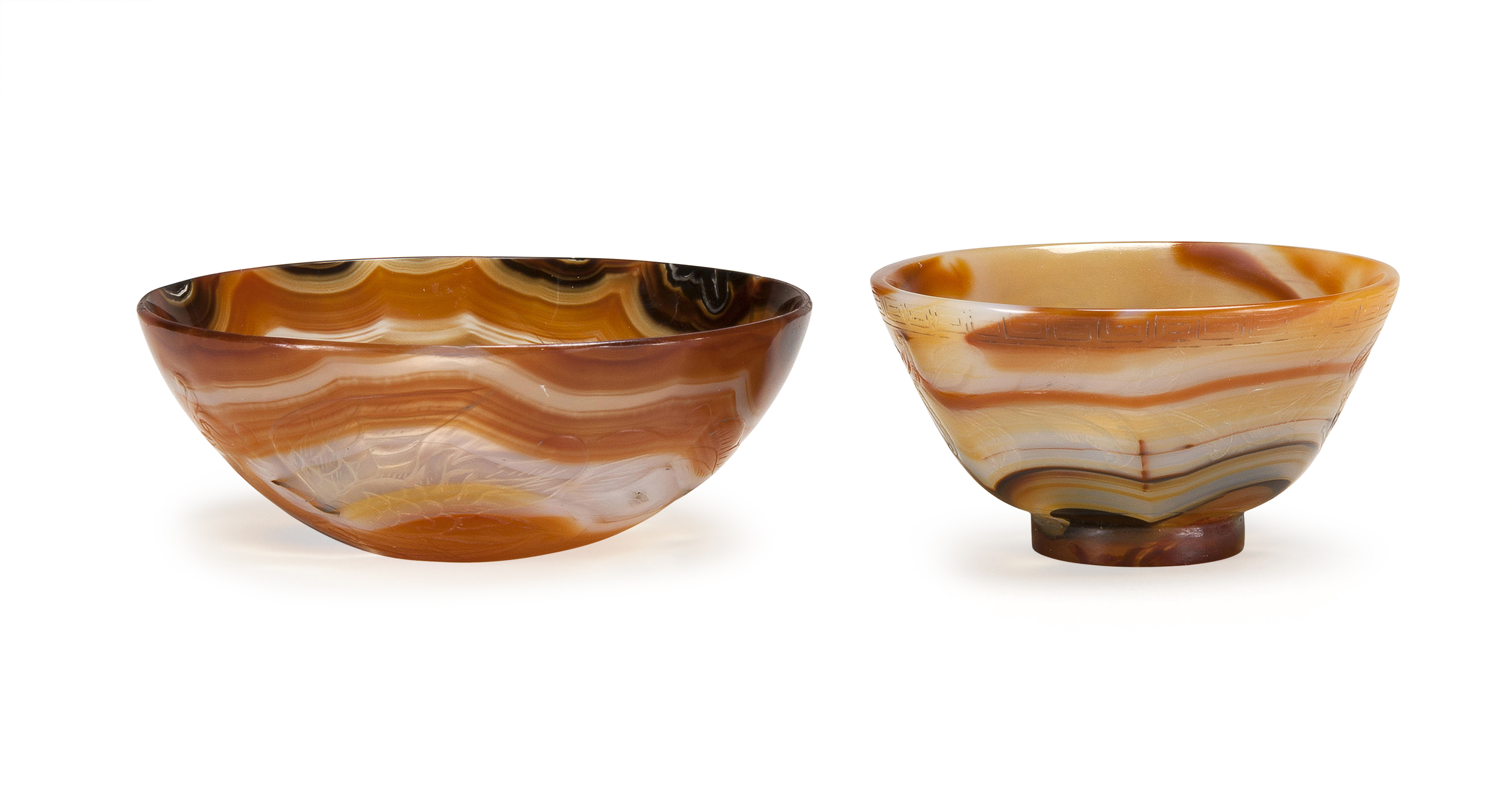 TWO SMALL CARVED AGATE BOWLS, | Christie’s