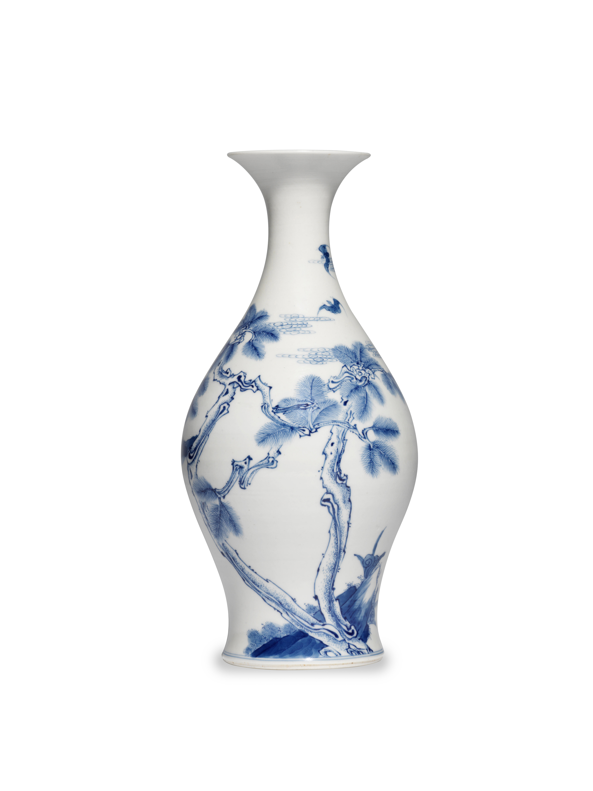 A BLUE AND WHITE OLIVE-SHAPED VASE, 19TH CENTURY | Christie’s