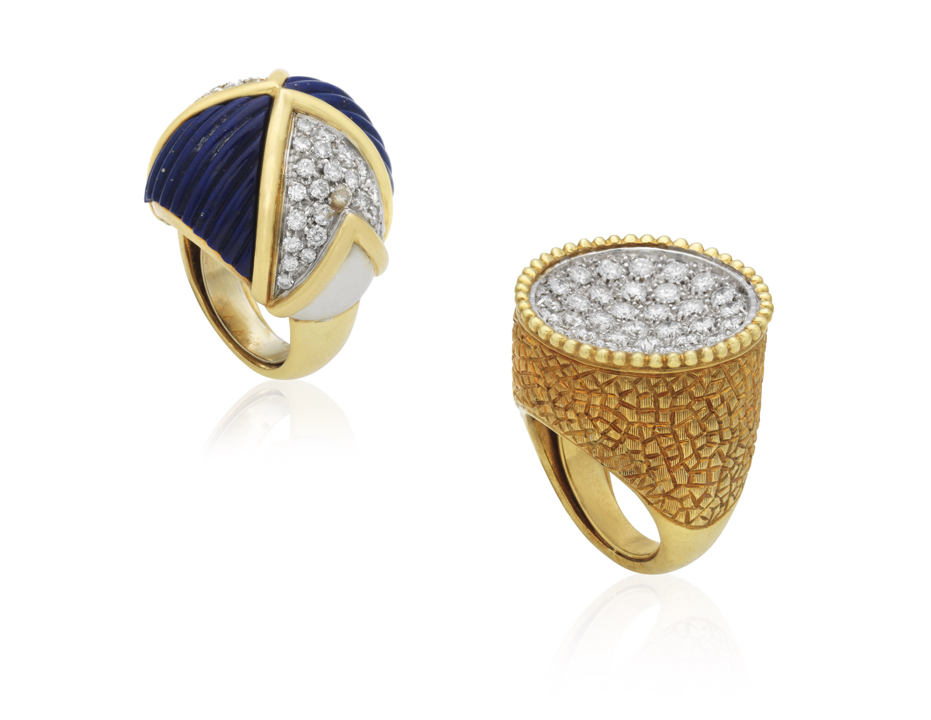 TWO GOLD AND DIAMOND COCKTAIL RINGS, | Christie’s