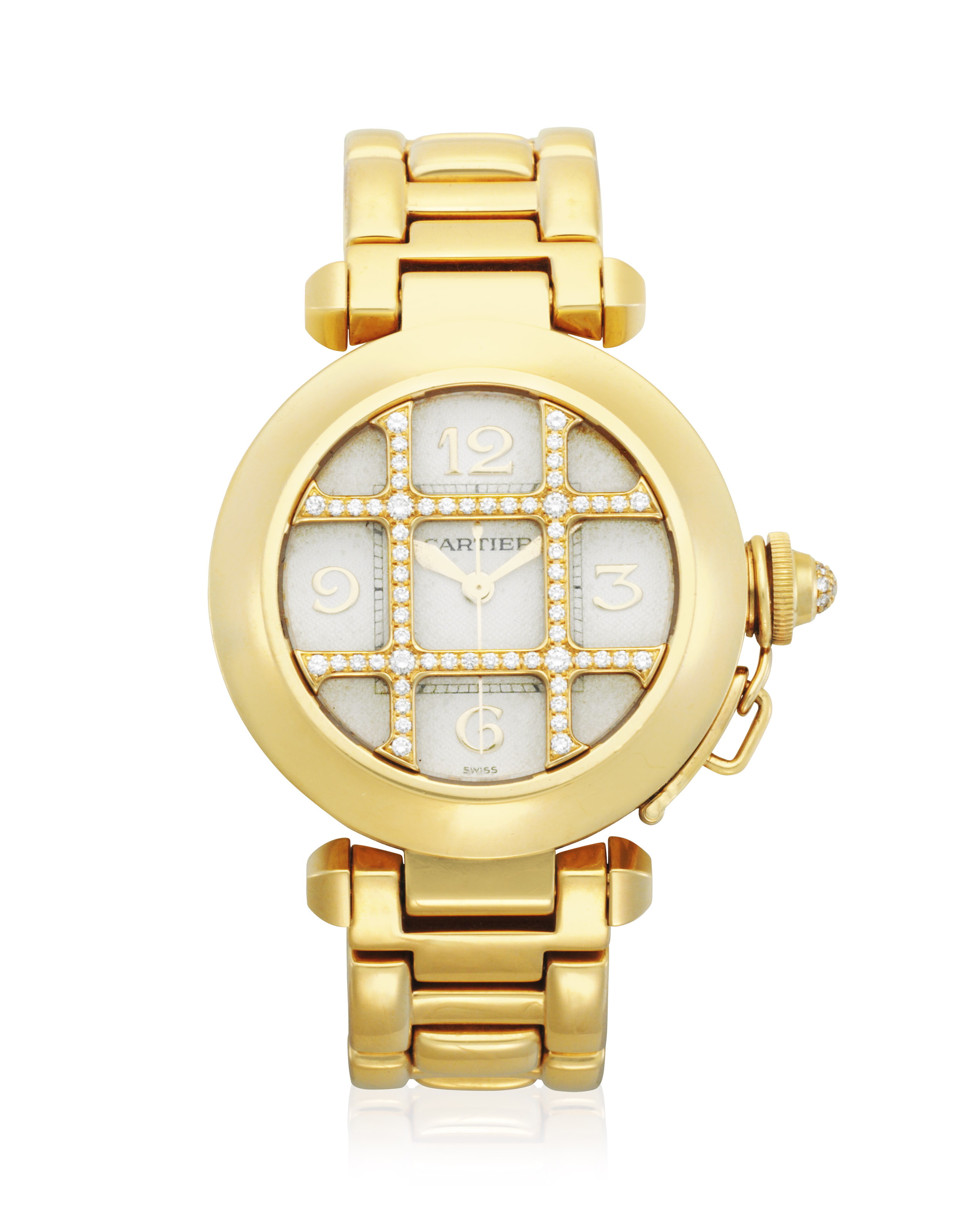 CARTIER 'PASHA' DIAMOND AND GOLD WATCH, | Christie’s
