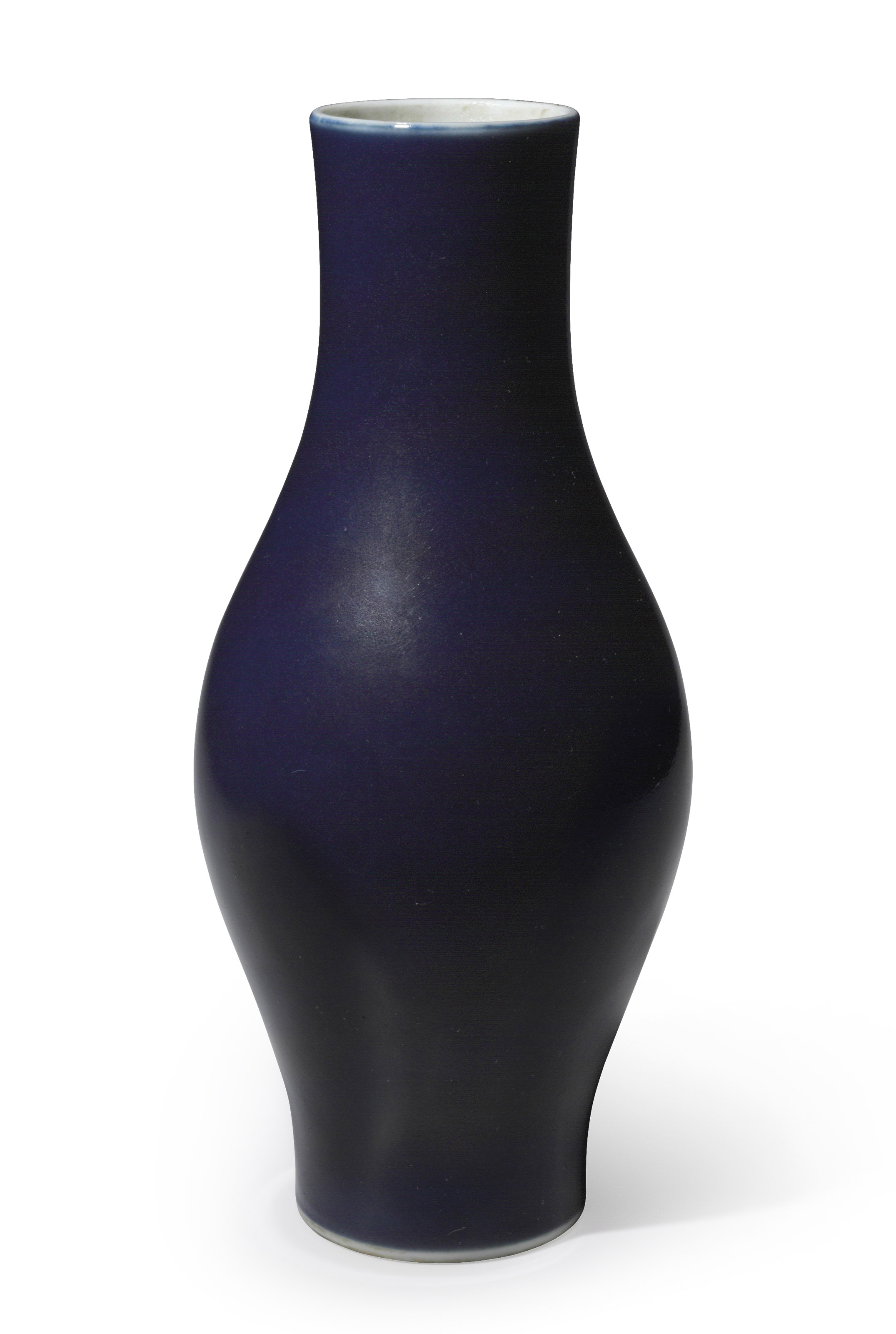 A SMALL BLUE-GLAZED OLIVE-FORM VASE, CHINA, 19TH CENTURY | Christie’s