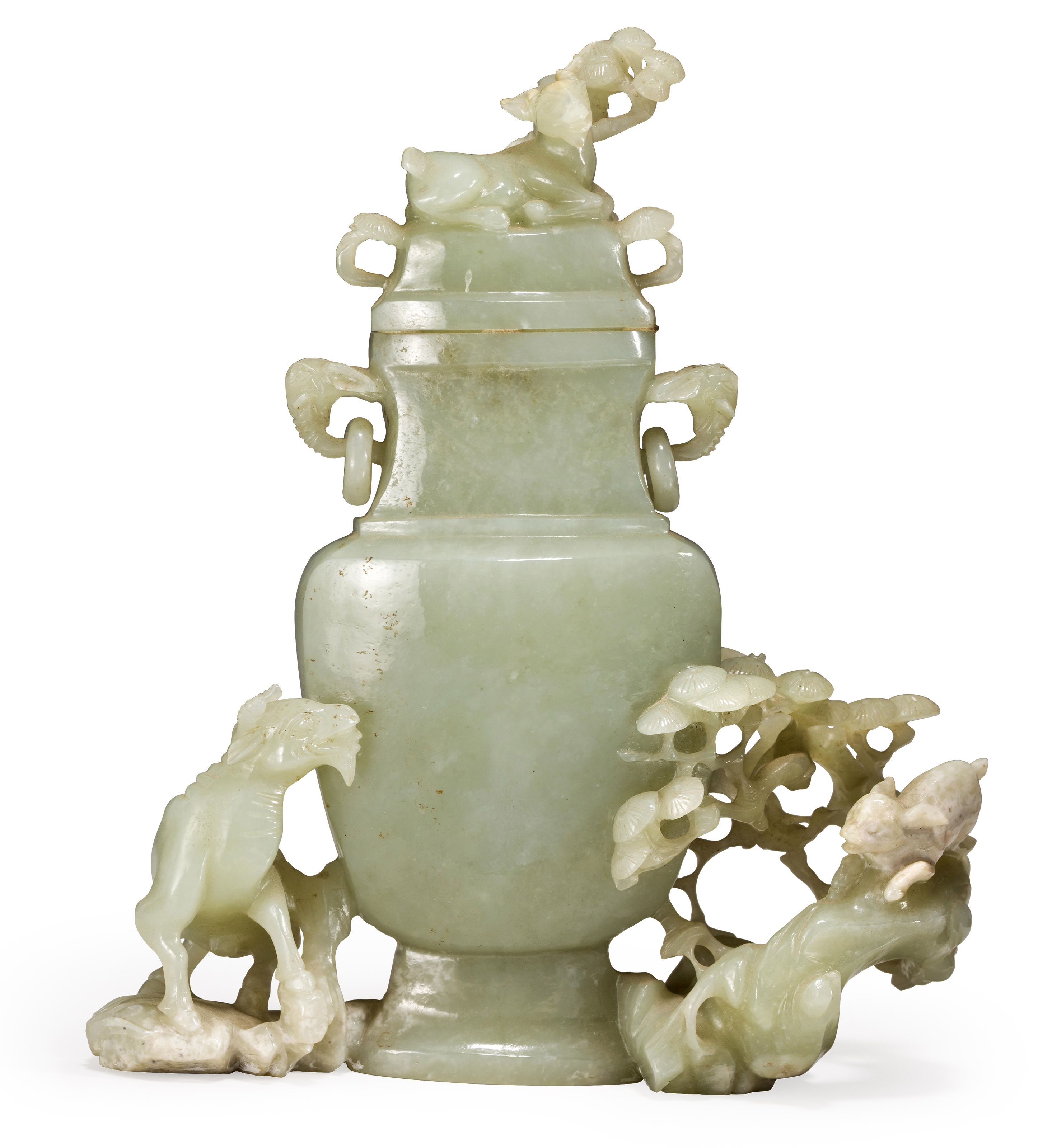 A PALE-GREY JADE VASE AND COVER, CHINA | Christie’s