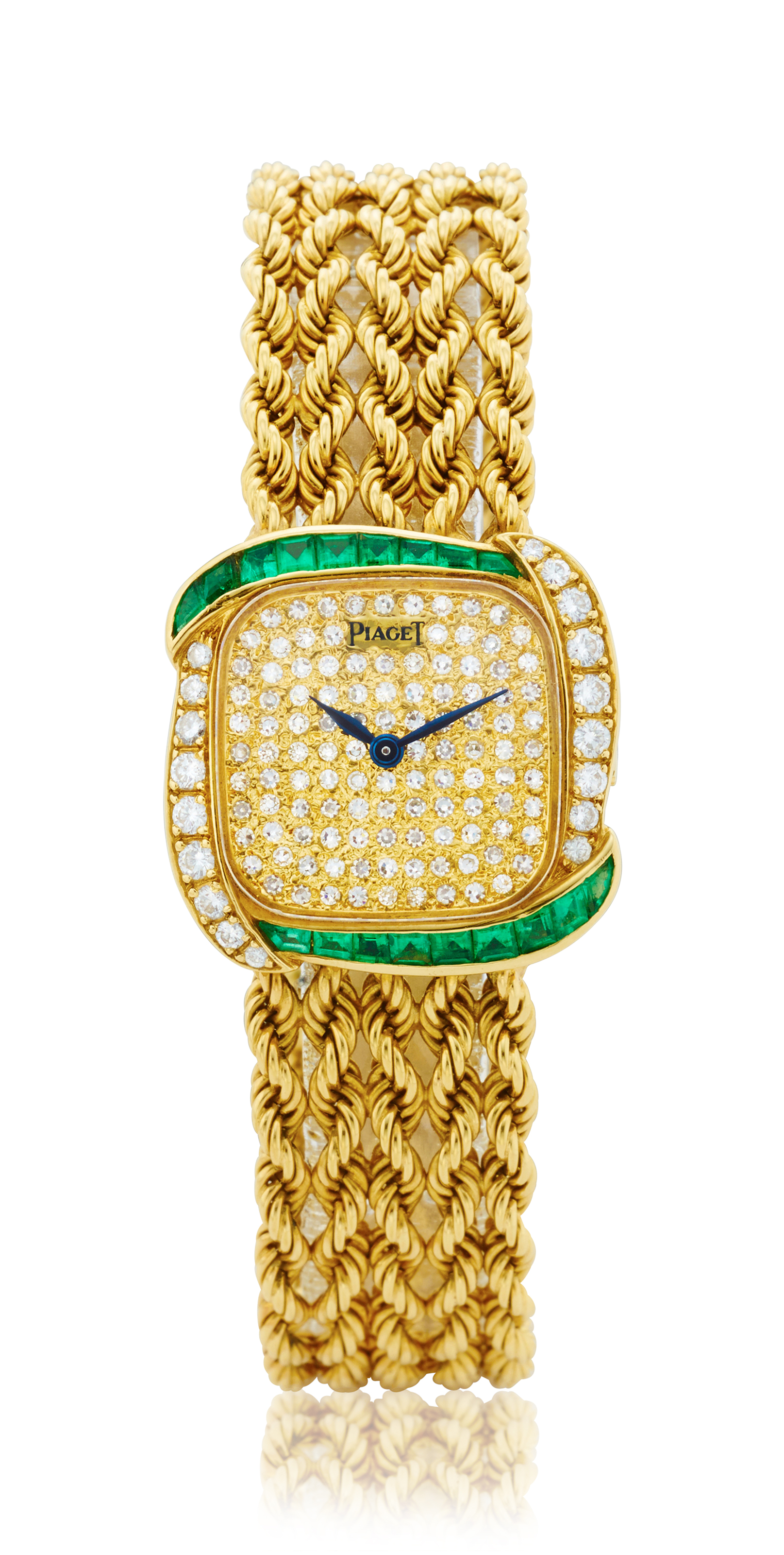 PIAGET LADY'S DIAMOND AND EMERALD-SET BRACELET WATCH, | Christie’s