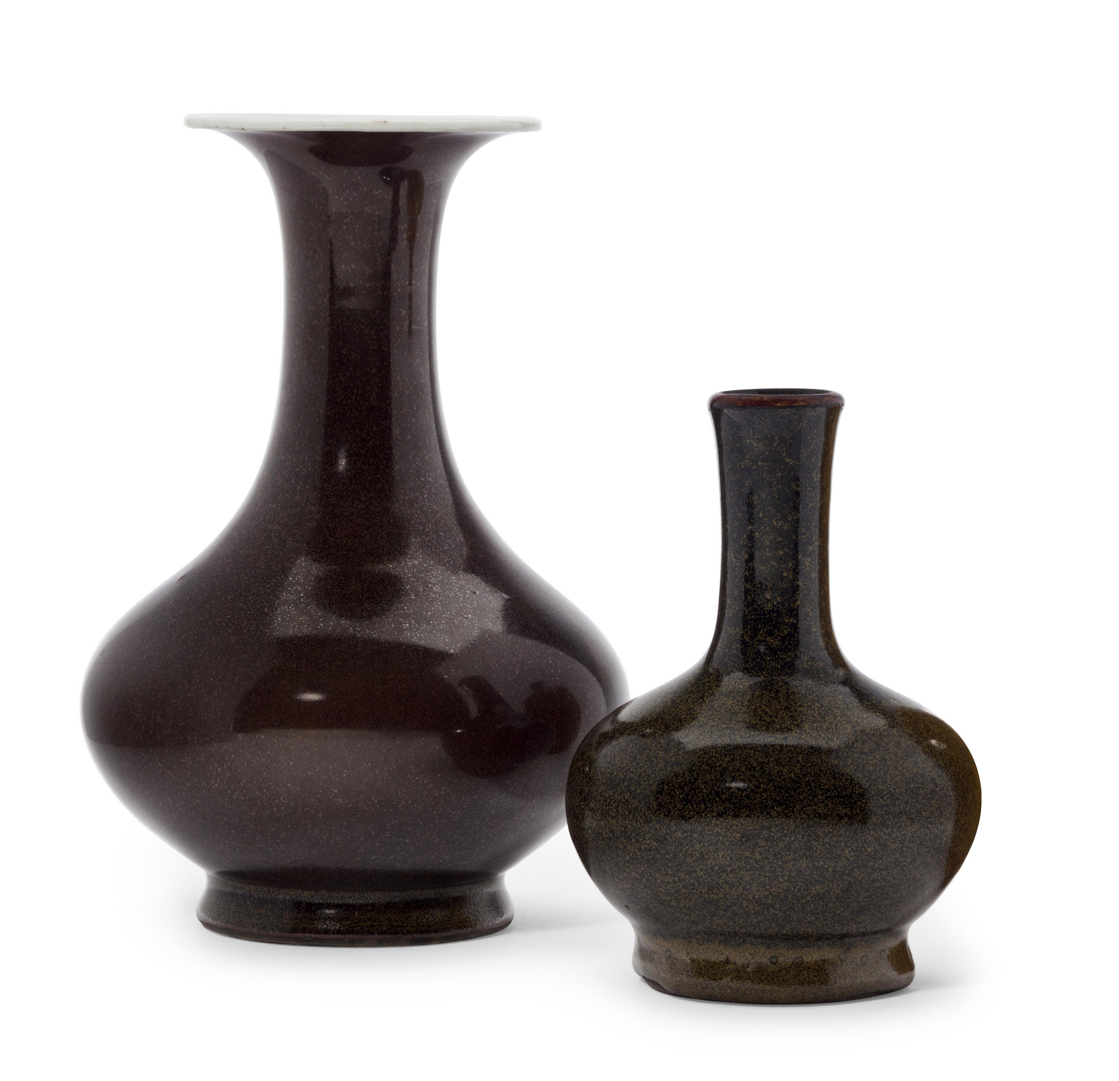 TWO BROWN-GLAZED VASES; TOGETHER WITH AN AMBER-GLAZED VASE, 18TH-19TH CENTURY | Christie’s