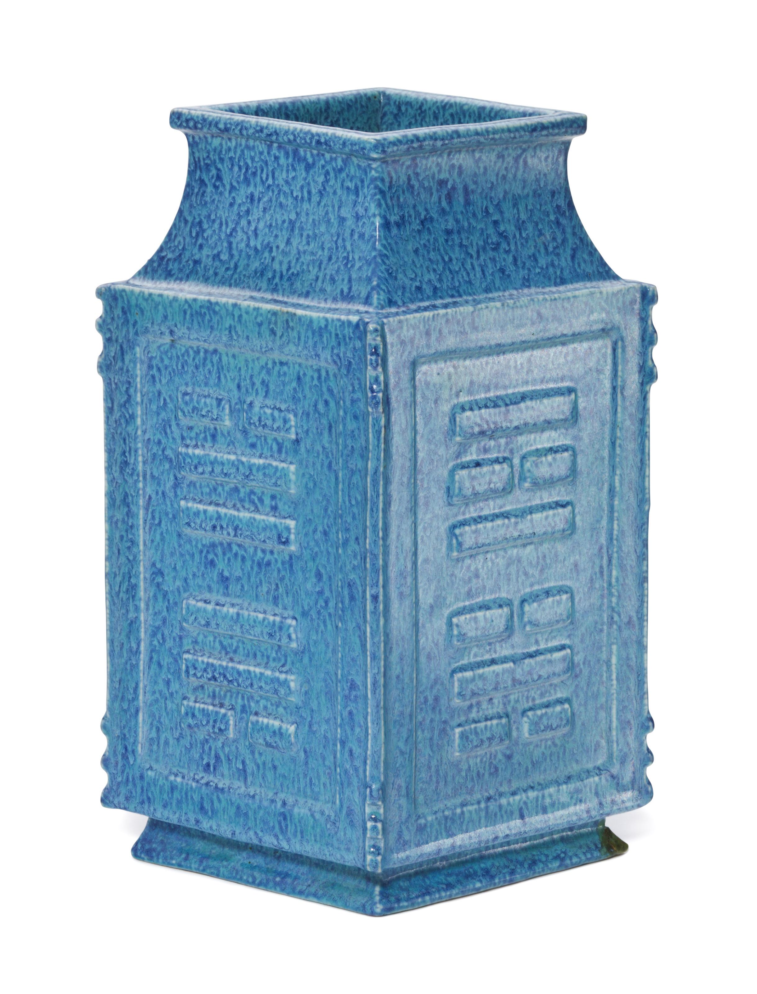 A 'ROBIN'S-EGG'-GLAZED MOLDED LOZENGE-FORM VASE, 19TH CENTURY | Christie’s