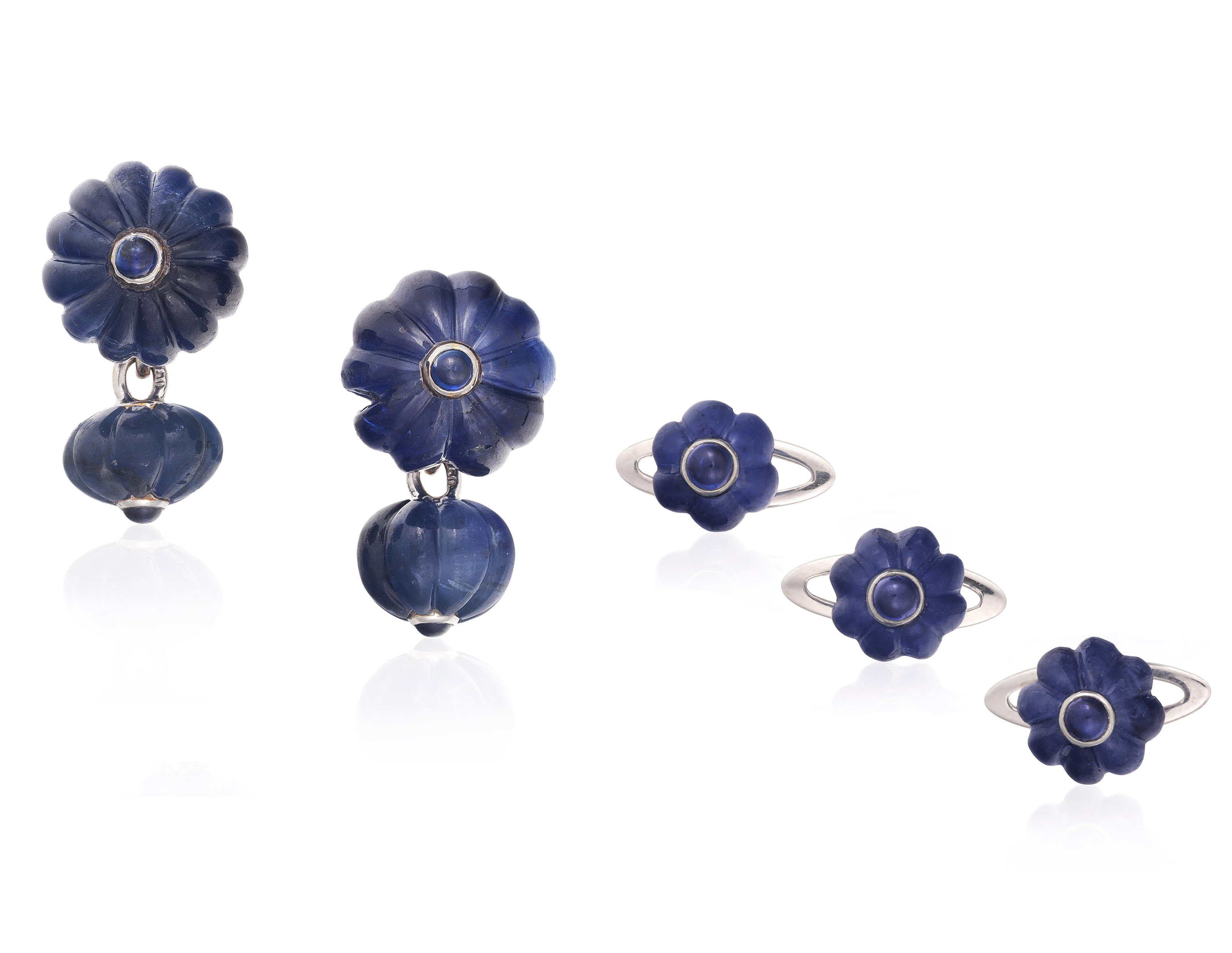 CARVED SAPPHIRE DRESS SET, | Christie’s