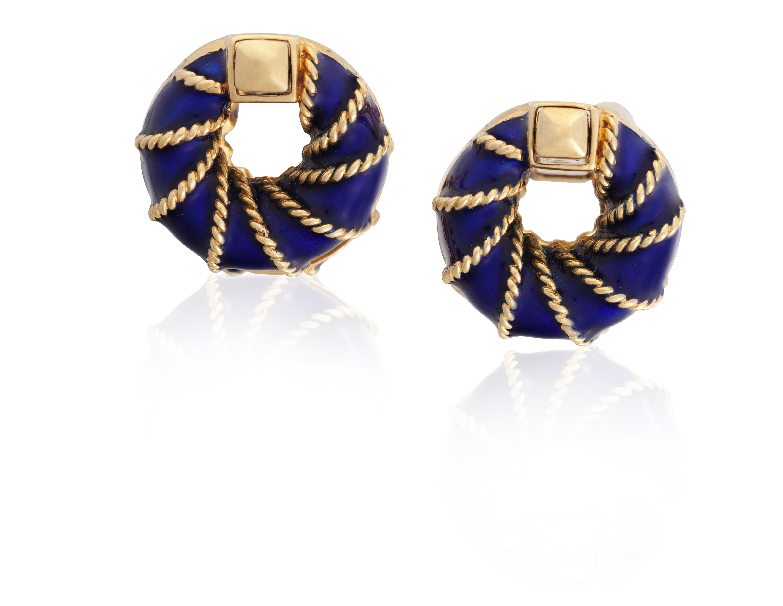 GOLD AND ENAMEL CUFFLINKS, | Christie’s