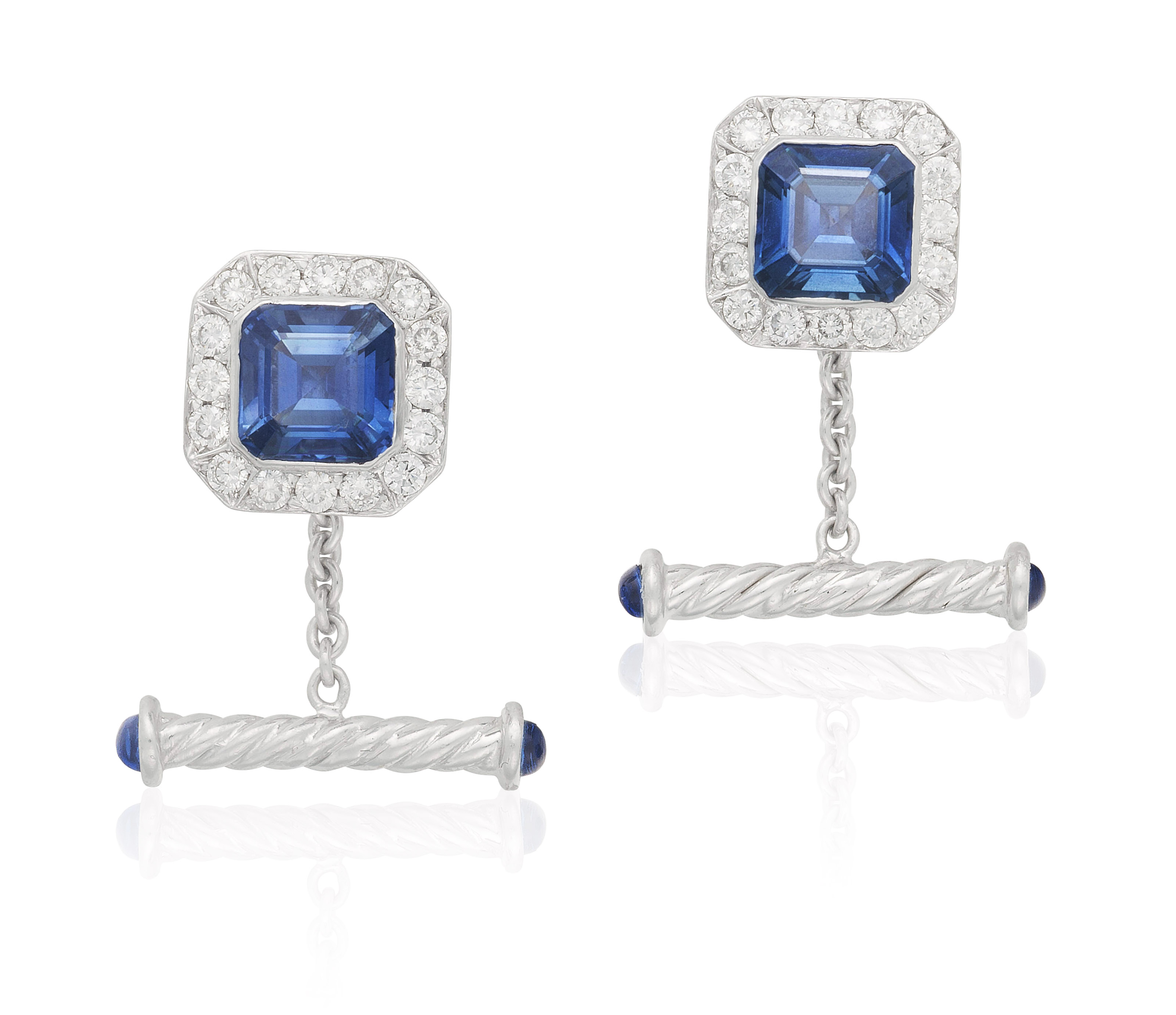 BLUE STONE AND DIAMOND CUFFLINKS, | Christie’s