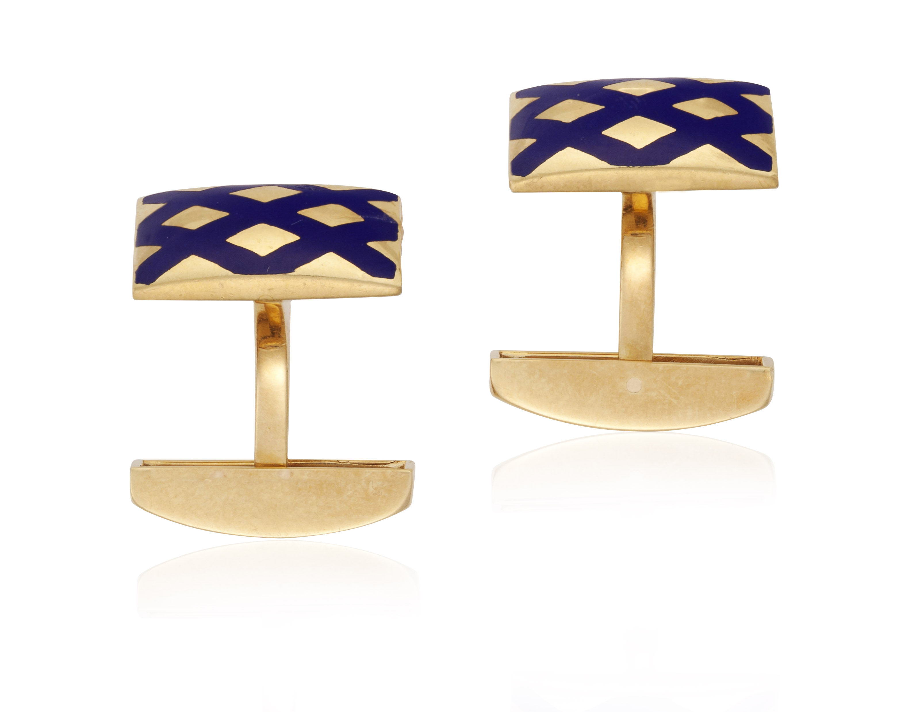 GOLD AND ENAMEL CUFFLINKS, | Christie’s