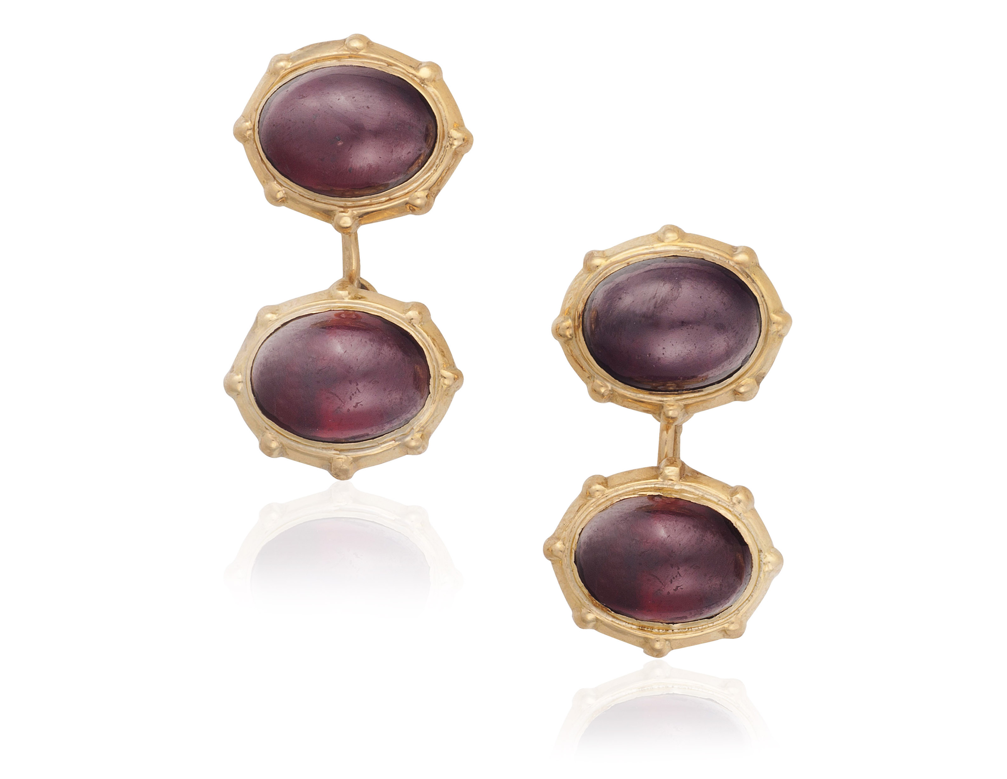 FRENCH GOLD AND GARNET CUFFLINKS, | Christie’s
