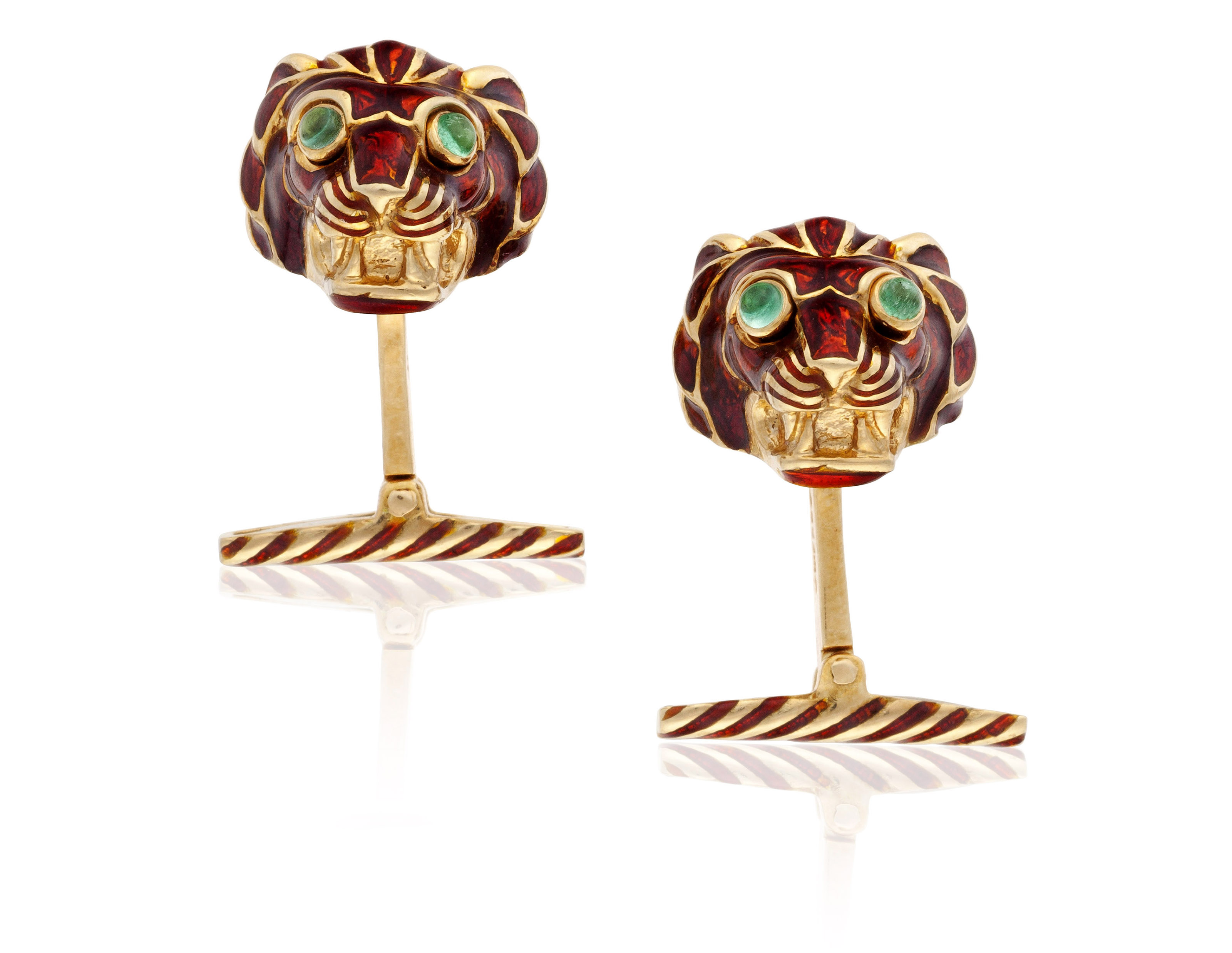 DAVID WEBB EMERALD AND ENAMEL CUFFLINKS, | Christie’s