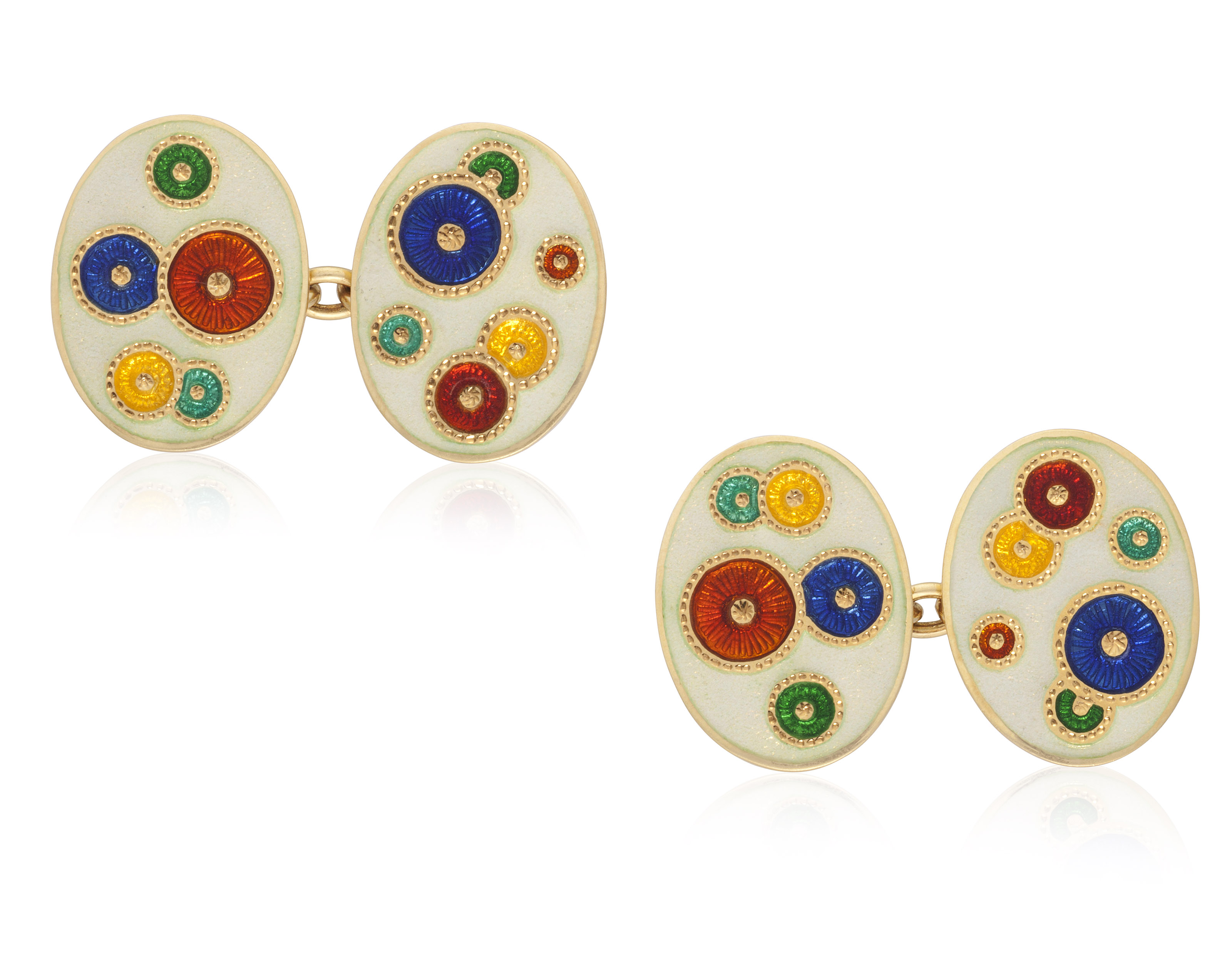 GOLD AND ENAMEL CUFFLINKS, | Christie’s