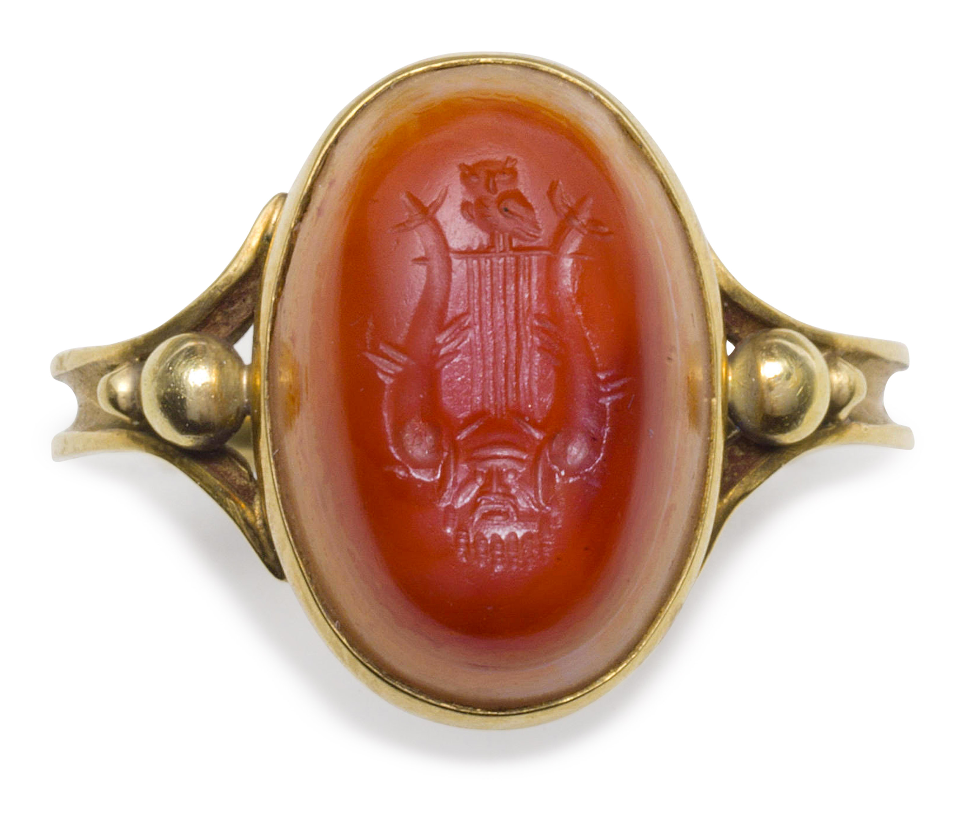 A ROMAN BANDED AGATE RINGSTONE WITH A HARP, CIRCA 1ST CENTURY B.C ...