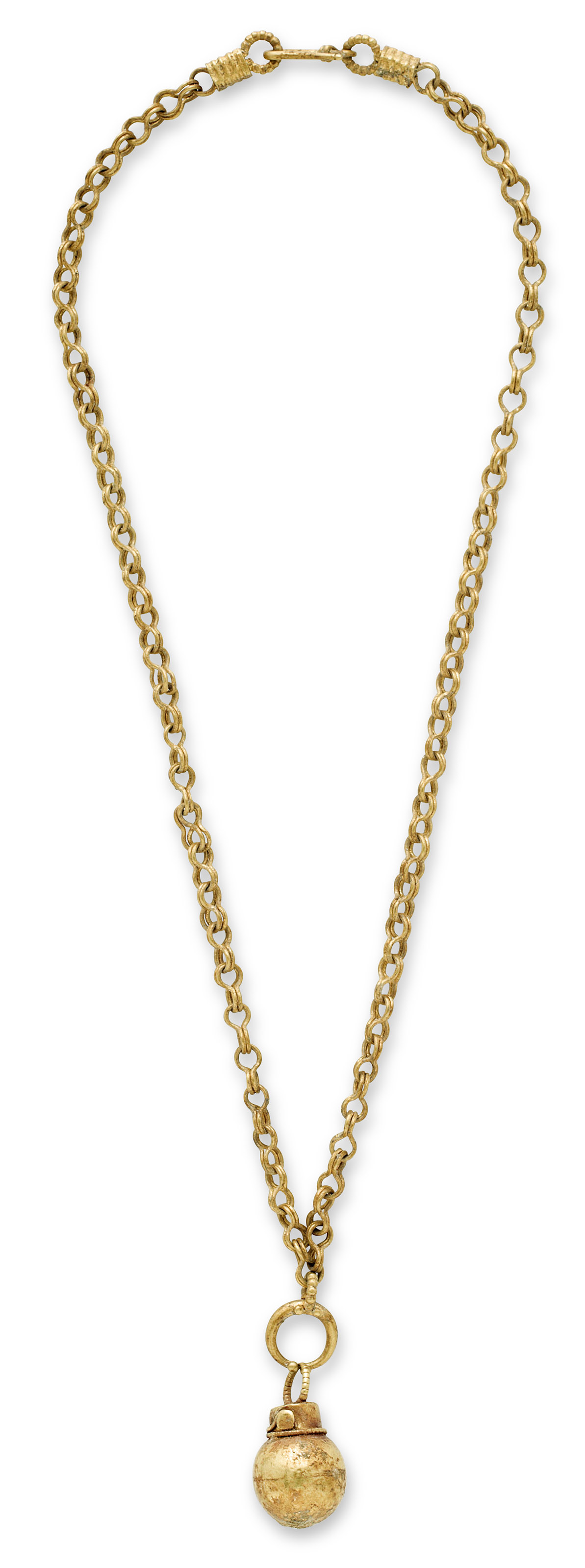 A ROMAN GOLD CHAIN WITH A SPHERICAL PENDANT, CIRCA 2ND-3RD CENTURY A.D ...