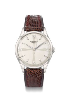 Longines. An elegant stainless steel wristwatch with sweep centre ...