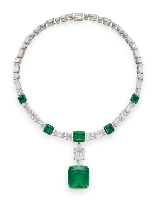 A MAGNIFICENT EMERALD AND DIAMOND NECKLACE, BY CARTIER | Christie's