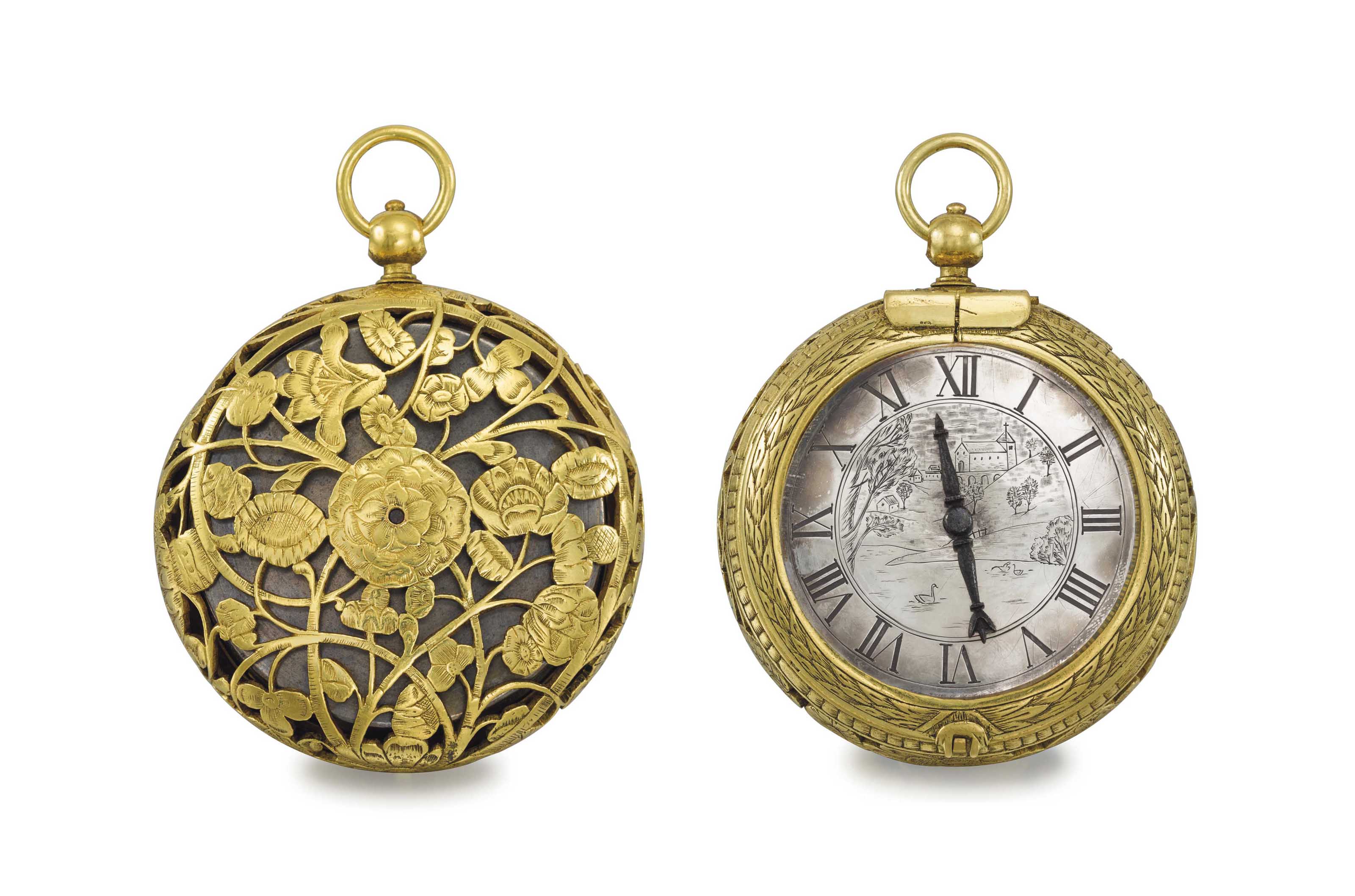 Tomaso Cleck A fine, very rare and early gilt brass pre-bala ...