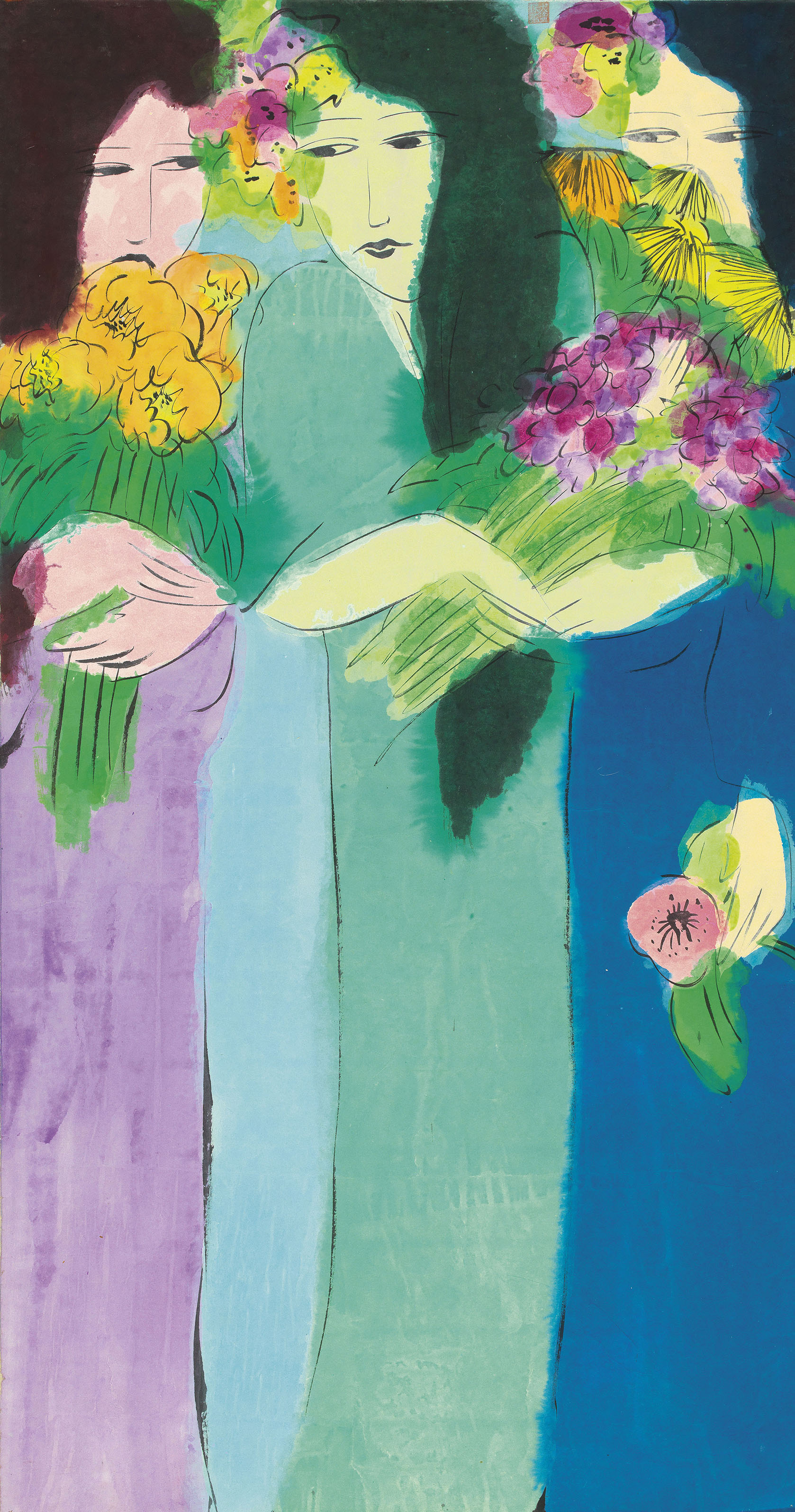 WALASSE TING (DING XIONGQUAN, USA/CHINA, 1929–2010) , WOMEN WITH ...