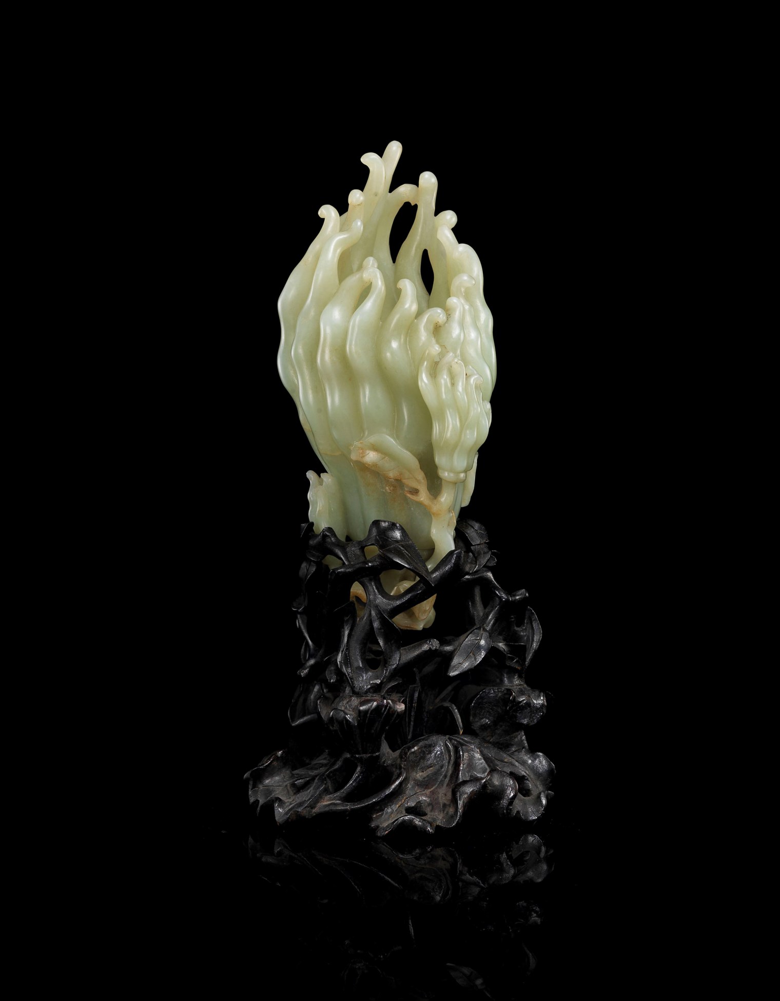 A PALE GREENISH-WHITE JADE FINGER CITRON-FORM VASE, QING DYNASTY, 18TH ...
