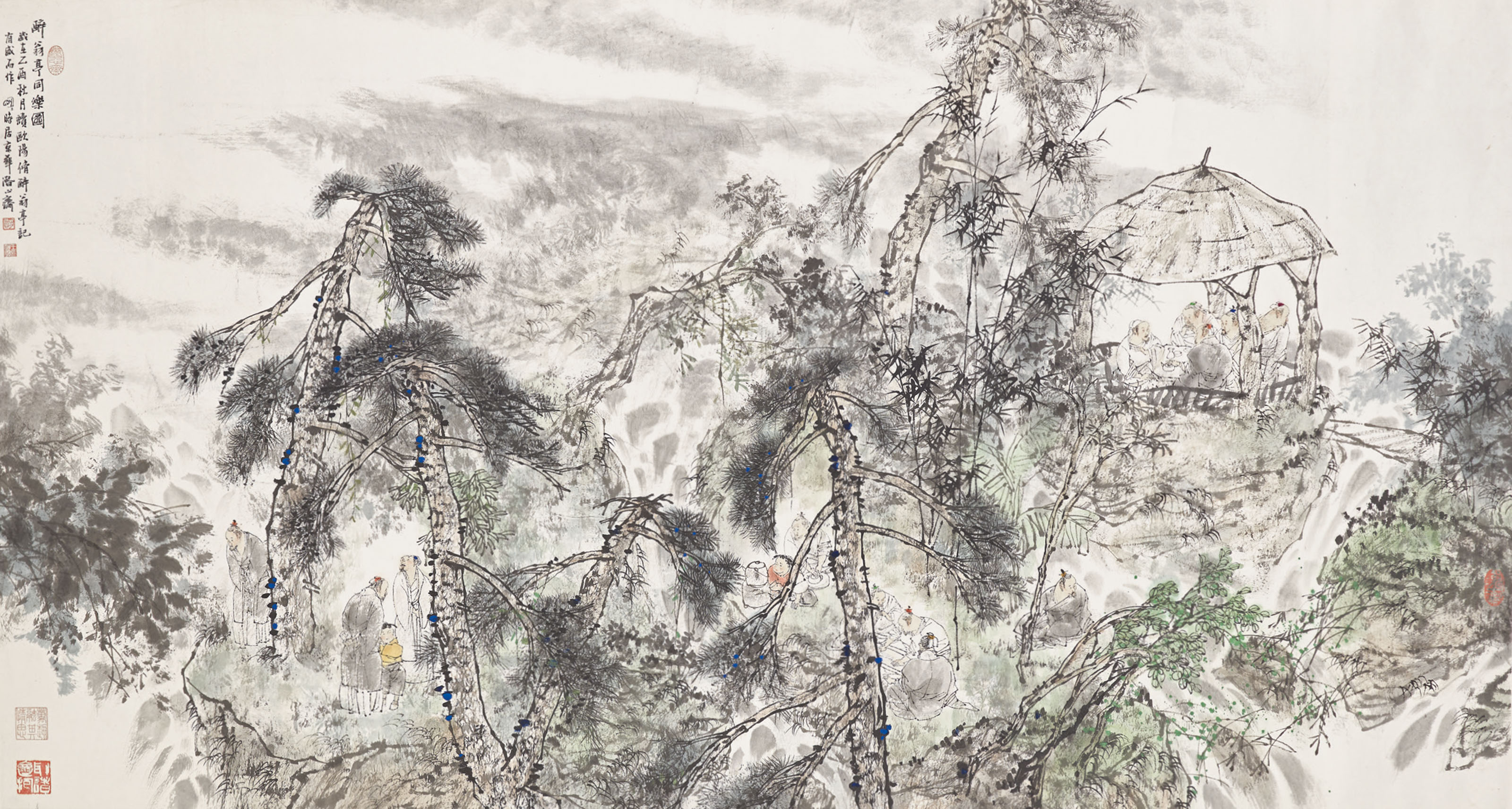 WANG MINGMING (BORN 1952) , Drinking at the Pavilion | Christie's