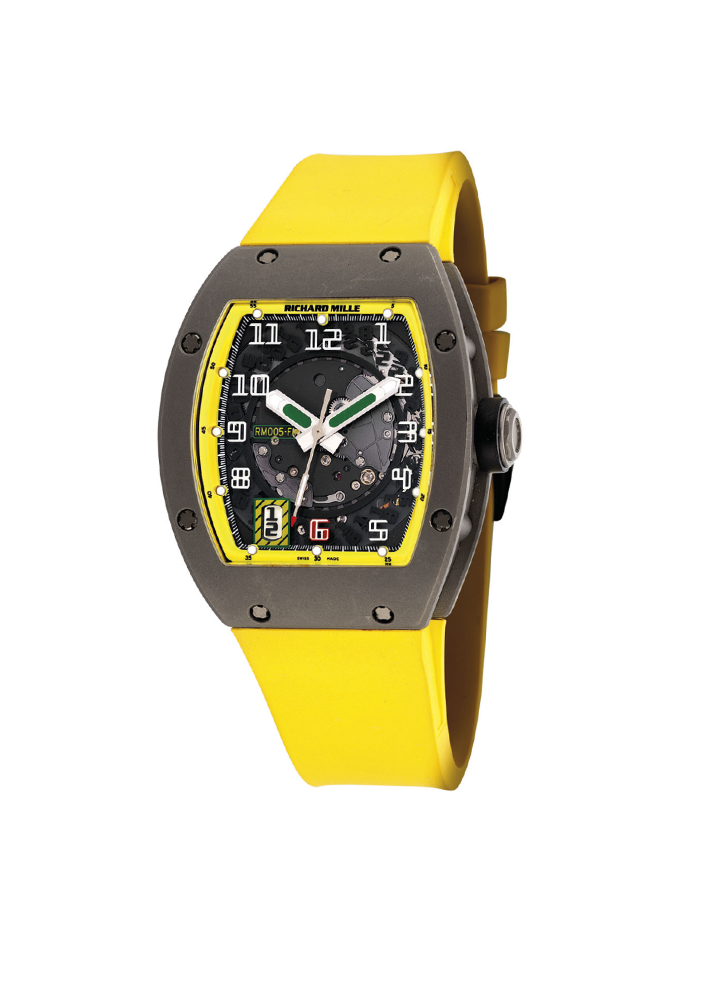 RICHARD MILLE. A FINE AND RARE TITANIUM LIMITED EDITION TONNEAU-SHAPED ...